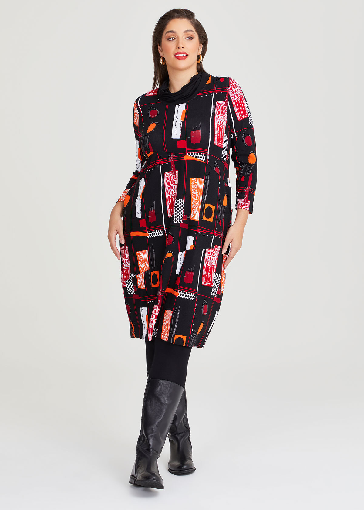 Shop Plus Size Natural Odette Long Sleeve Dress, Multi | Taking Shape AU