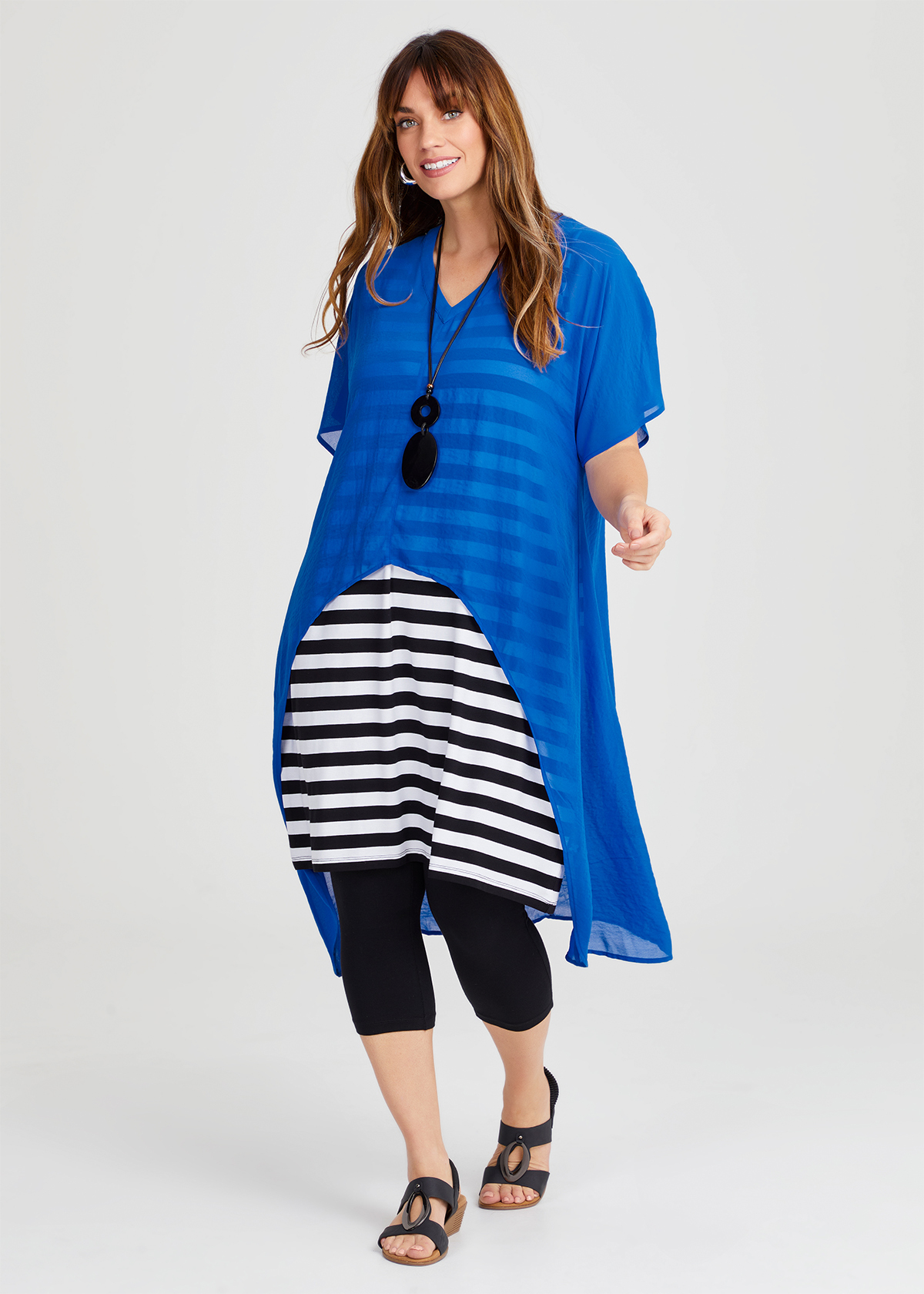 Shop Plus Size Chiffon Ada Layering Top in Blue | Sizes 12-30 | Taking ...