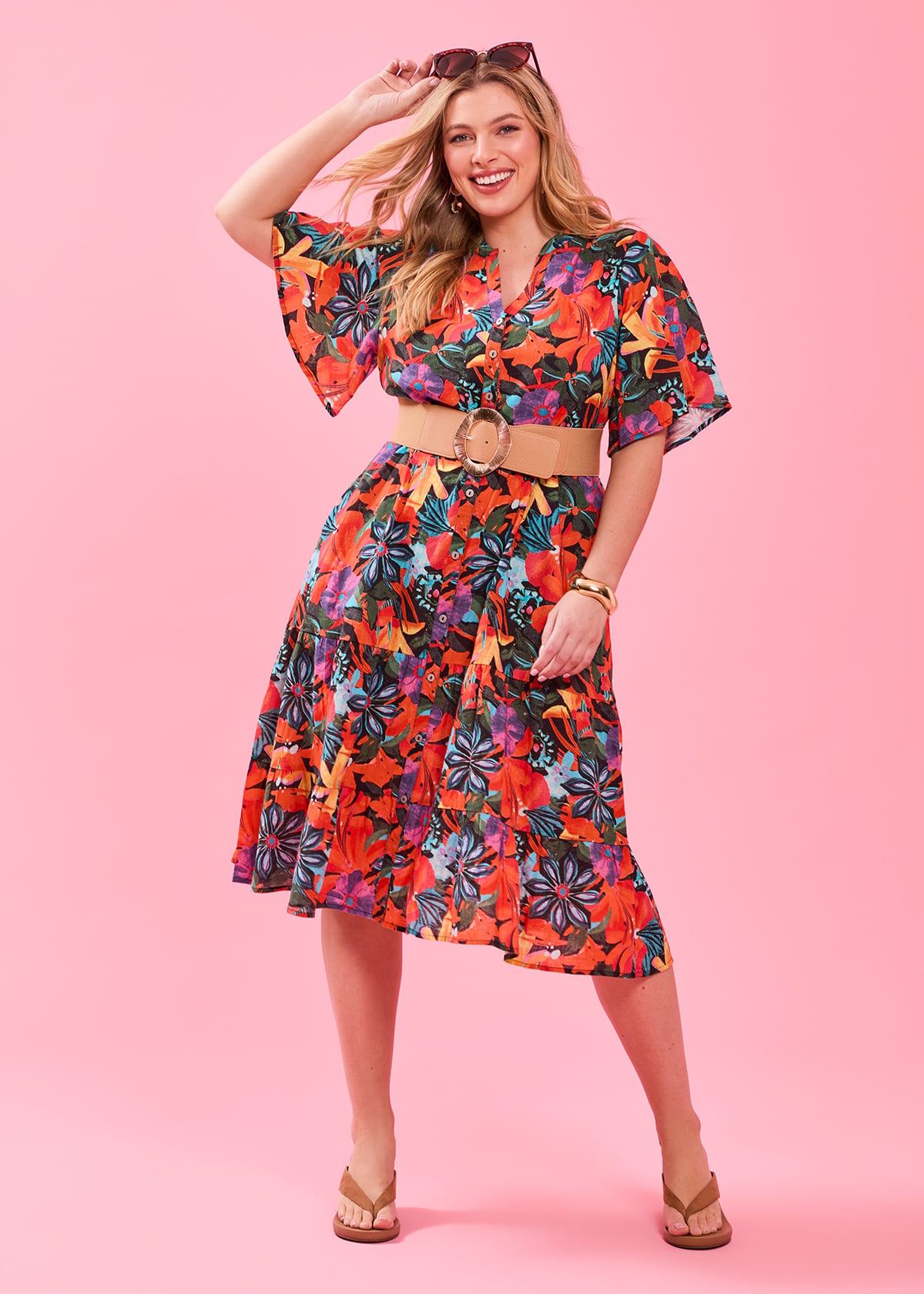 Shop Plus Size Cotton Summer Flora Dress, Floral | Taking Shape NZ