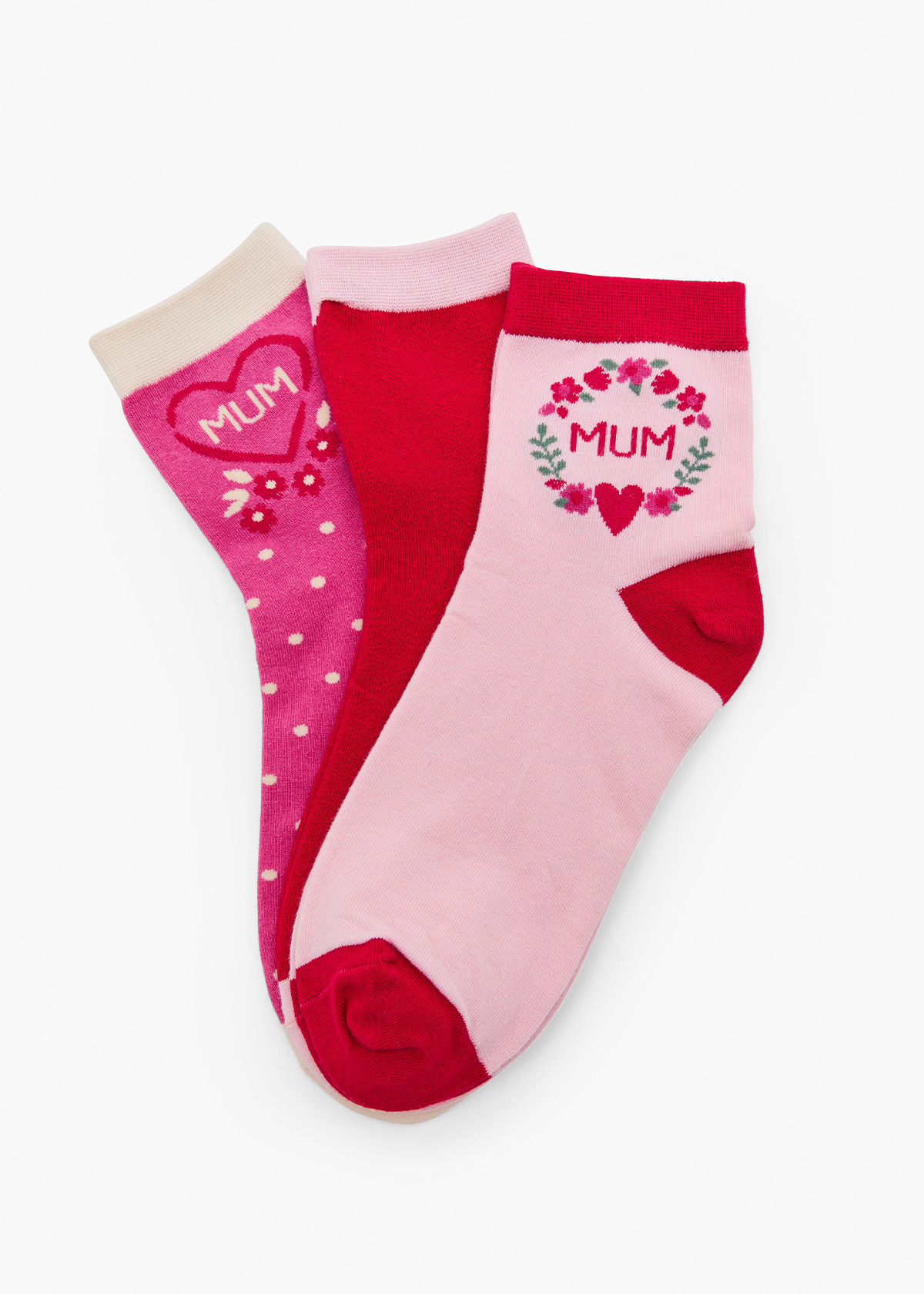 Shop 3 Pack Cotton Mum Socks in Multi | Accessories | Taking Shape AU