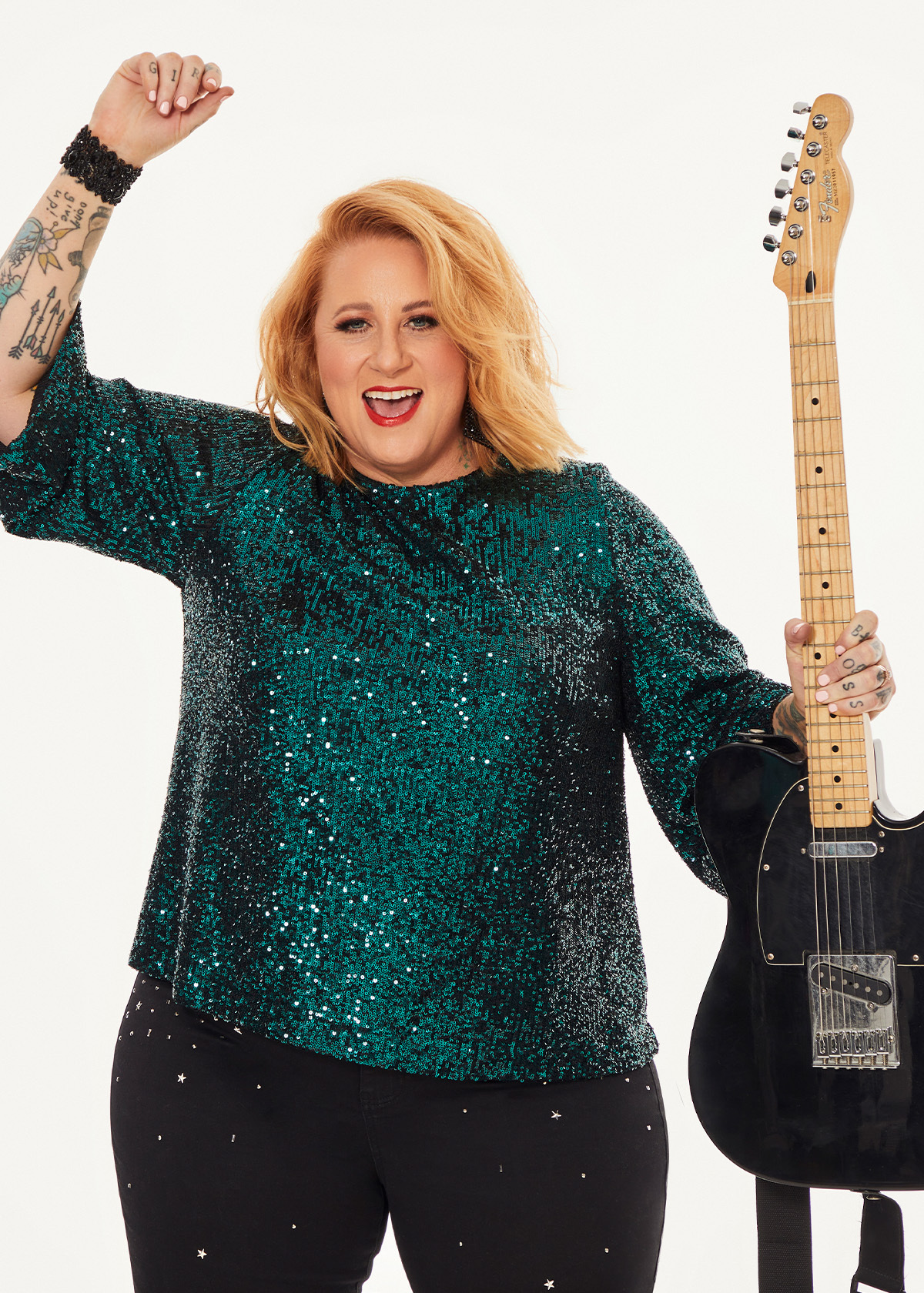 Shop Plus Size Sequin Bell Sleeve Top, Green | Taking Shape AU