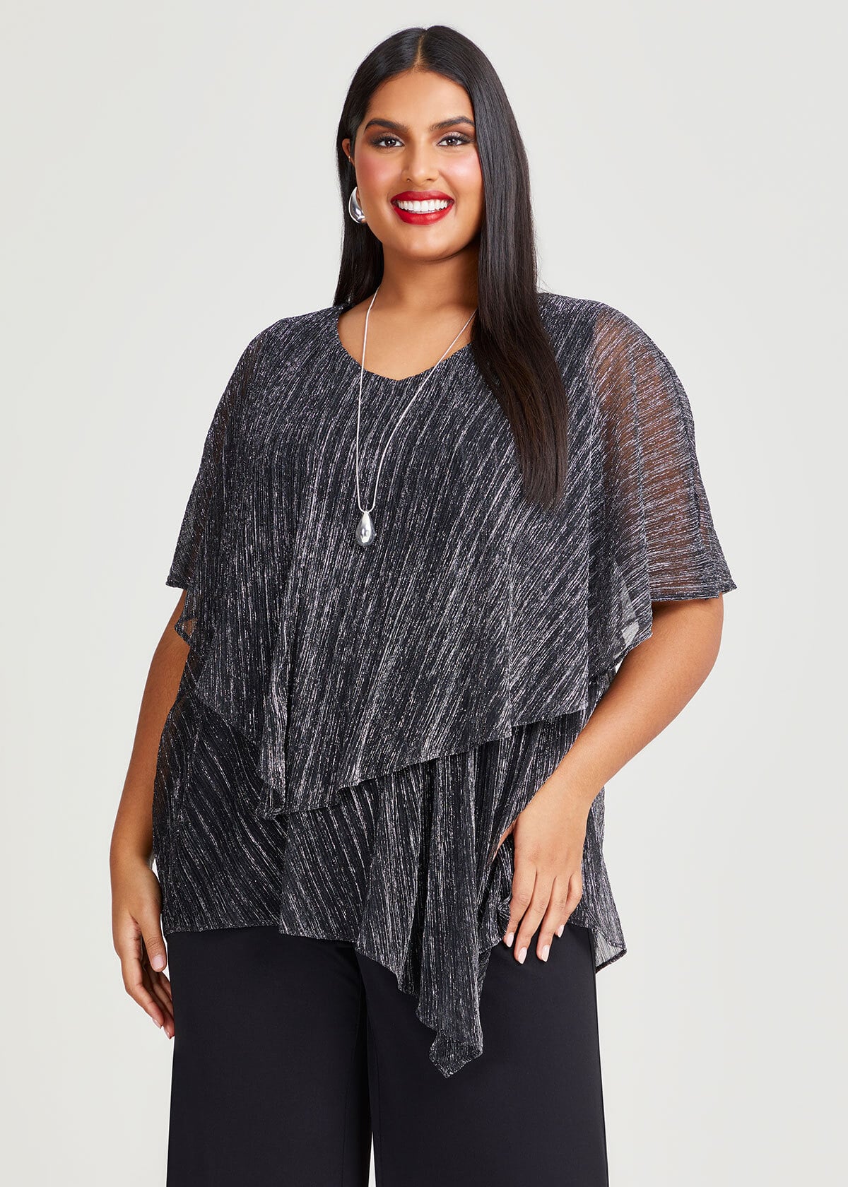 Shop Plus Size Moon Dust Shimmer Top, Black | Taking Shape AU