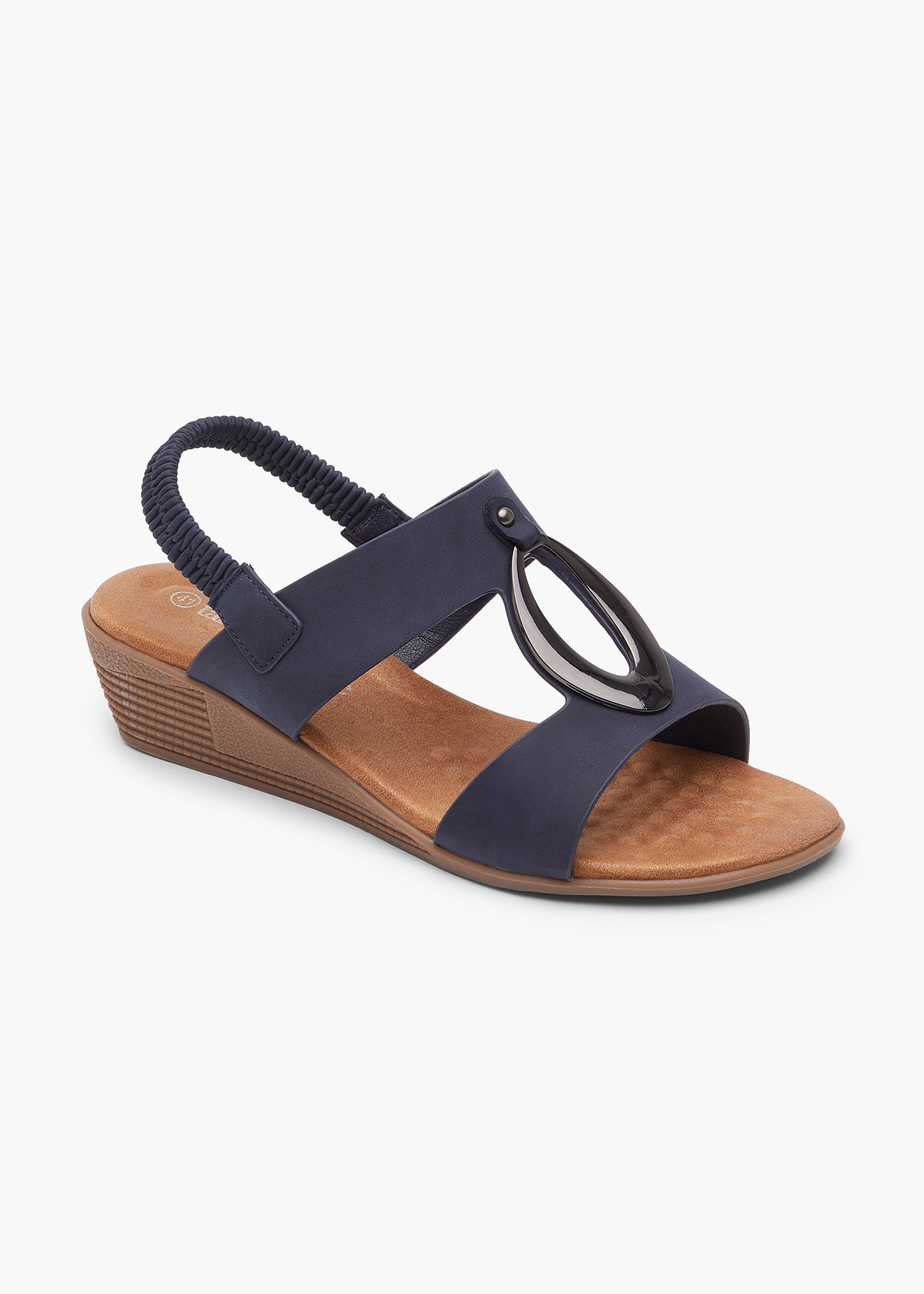 Shop Blue Ring Detail Flex Wedge Sandal | Comfortable Shoes | Taking ...