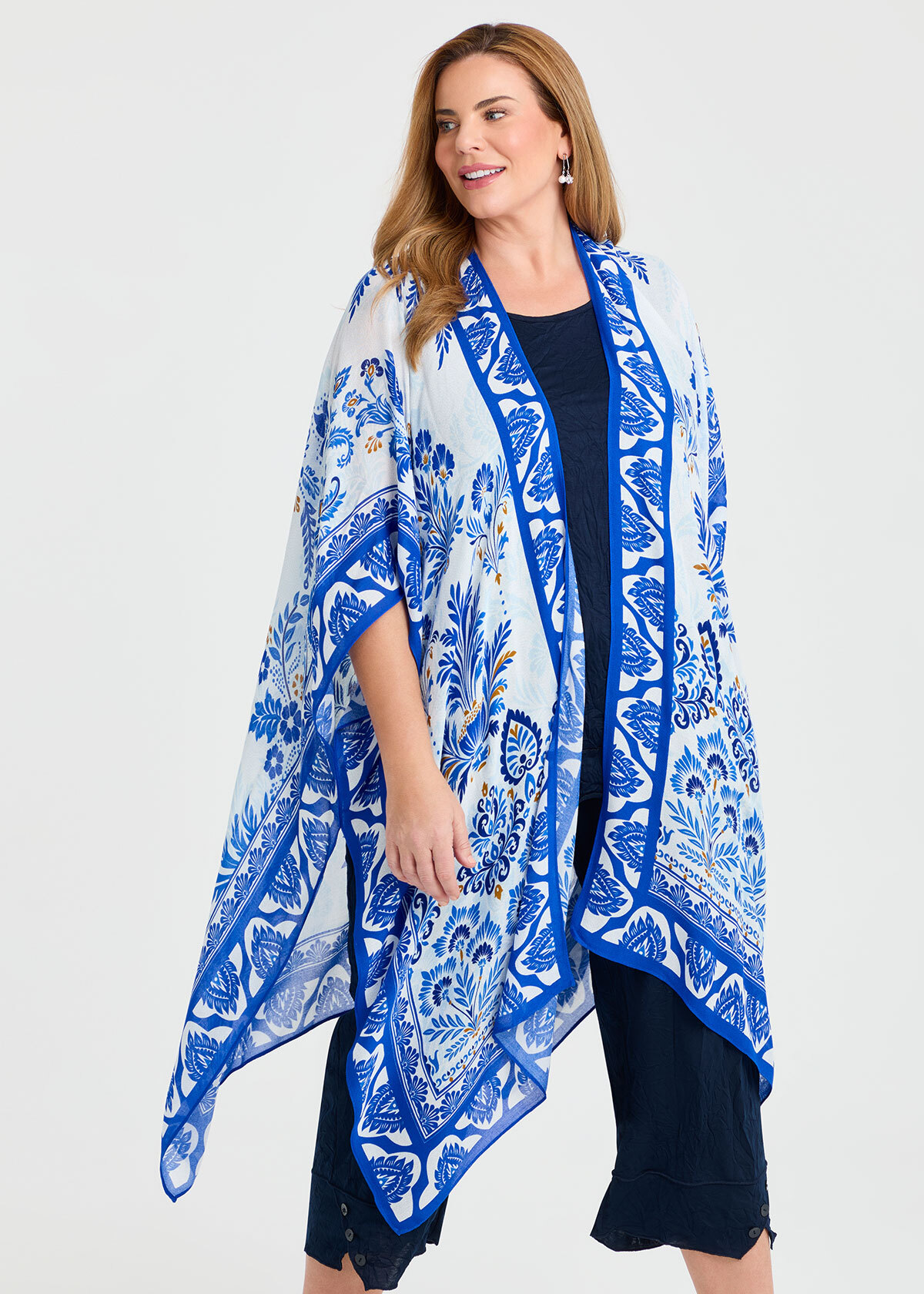 Shop Bohemian Blue Cape in Print | Accessories | Taking Shape AU