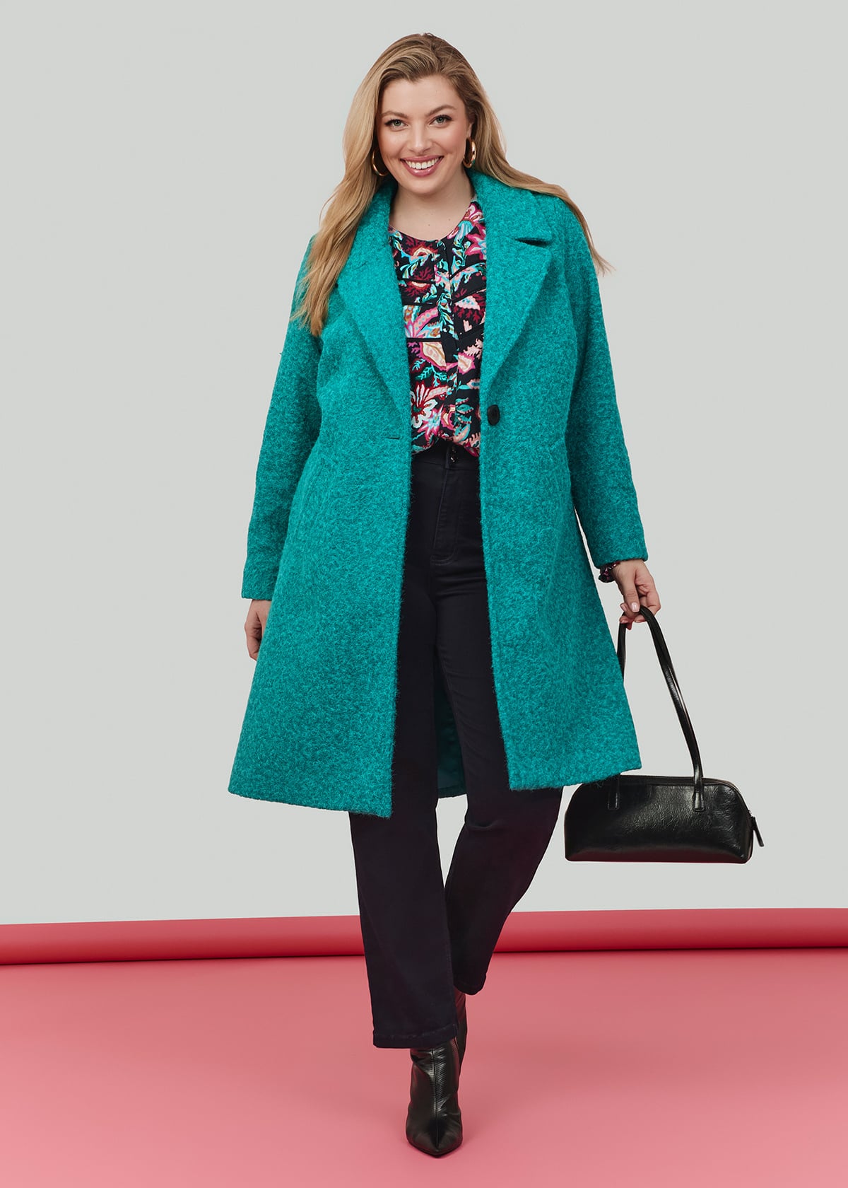 Shop Plus Size Cocoon Longline Jacket, Green | Taking Shape NZ