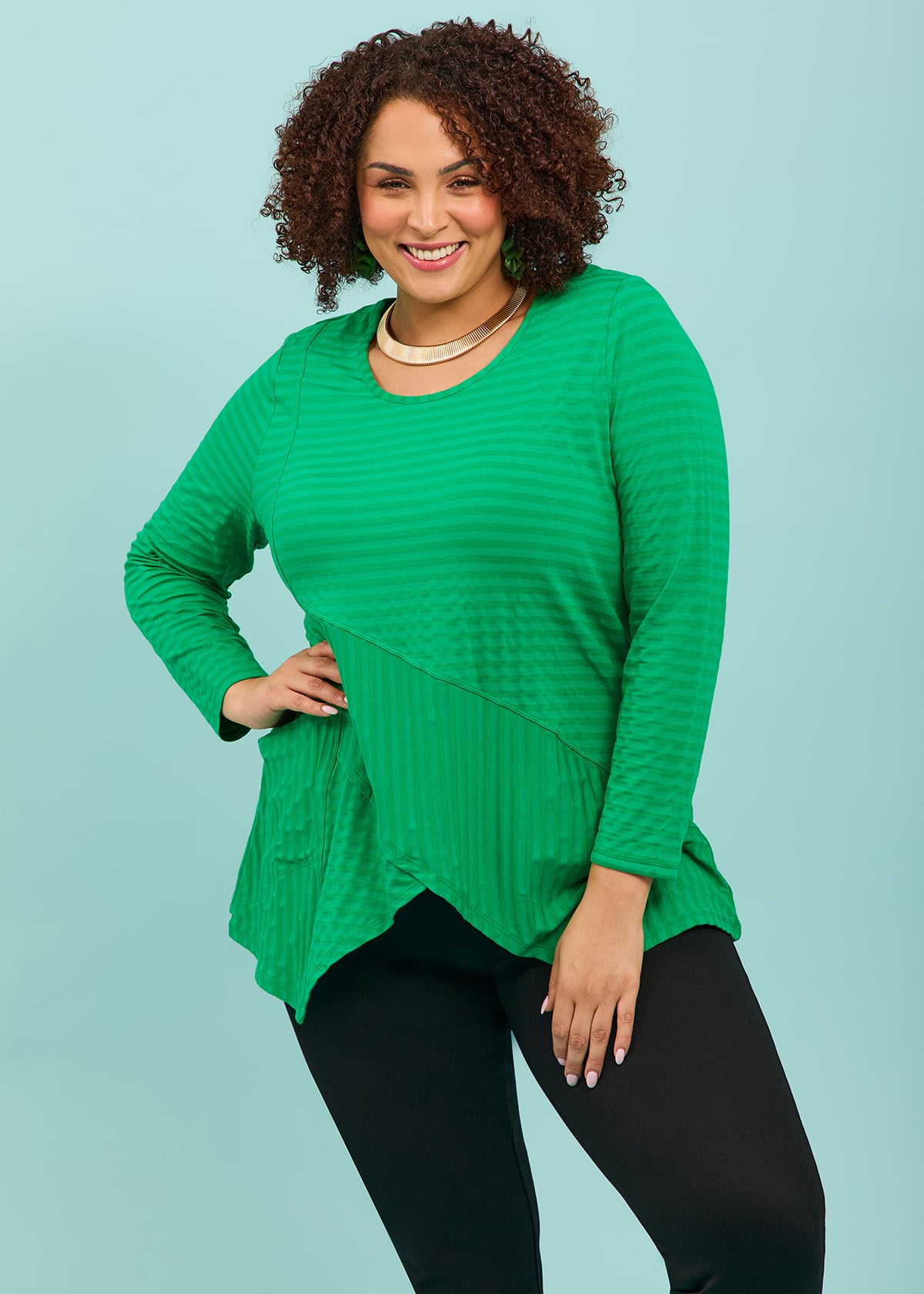 Shop Plus Size Natural Brianna Stripe Top, Stripes | Taking Shape NZ
