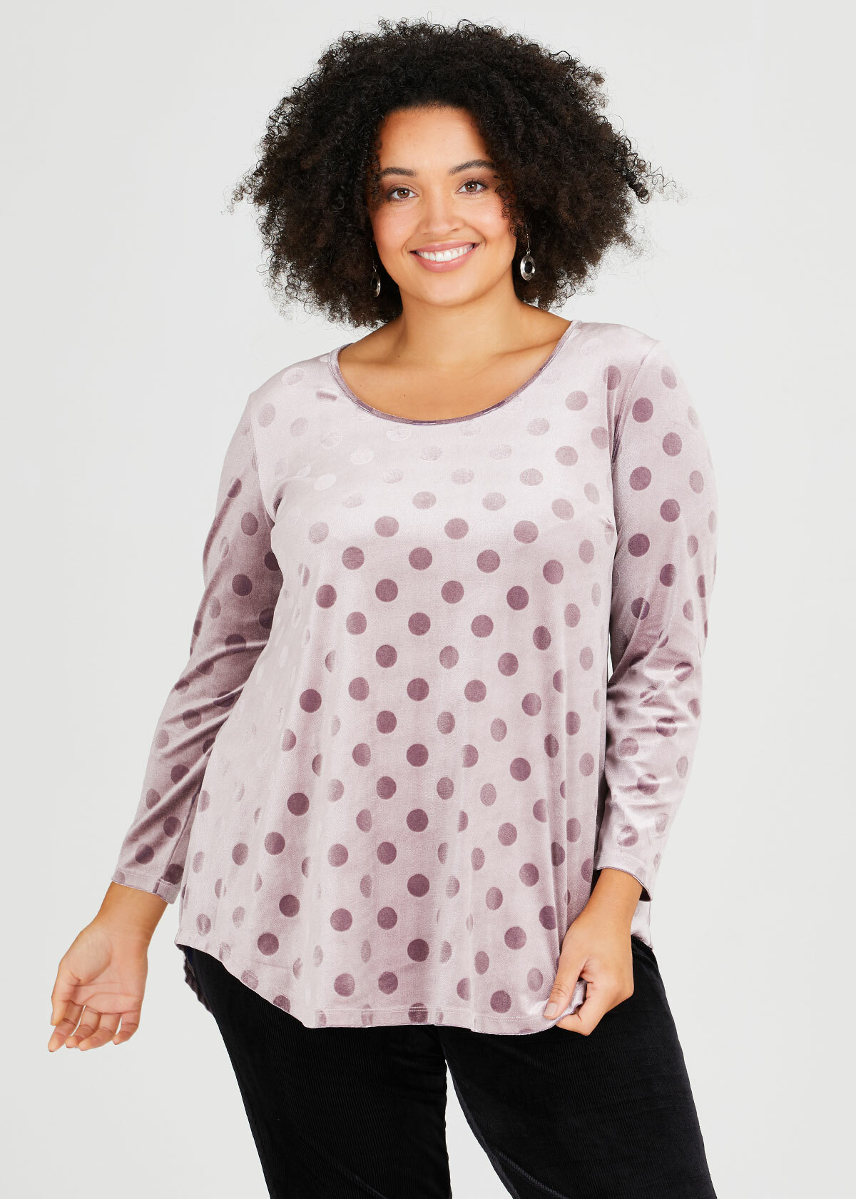Shop Plus Size Velour Spot Tunic, Pink | Taking Shape AU