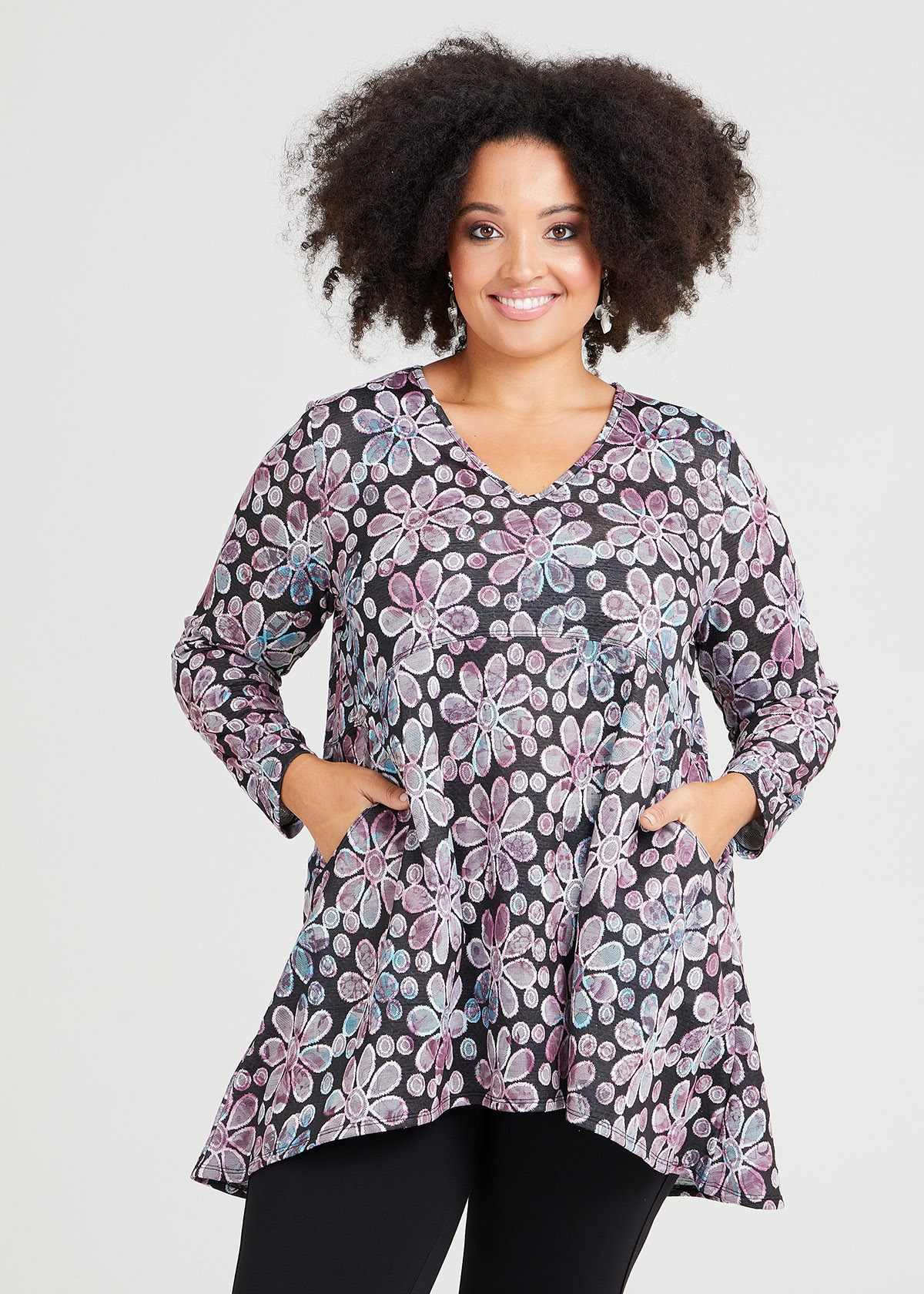 Shop Plus Size Leaha Jacquard Tunic, Red | Taking Shape AU