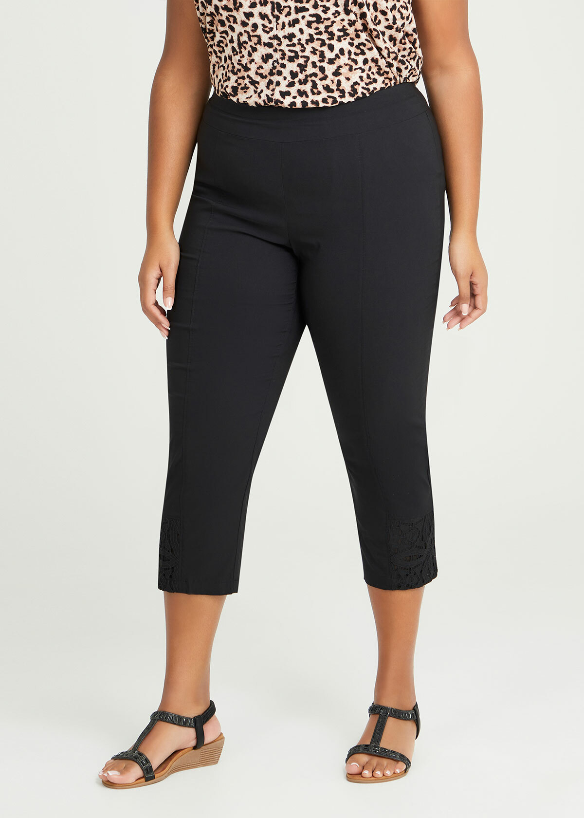 Shop Plus Size Bamboo Trapeze Crop Pant, Black | Taking Shape AU