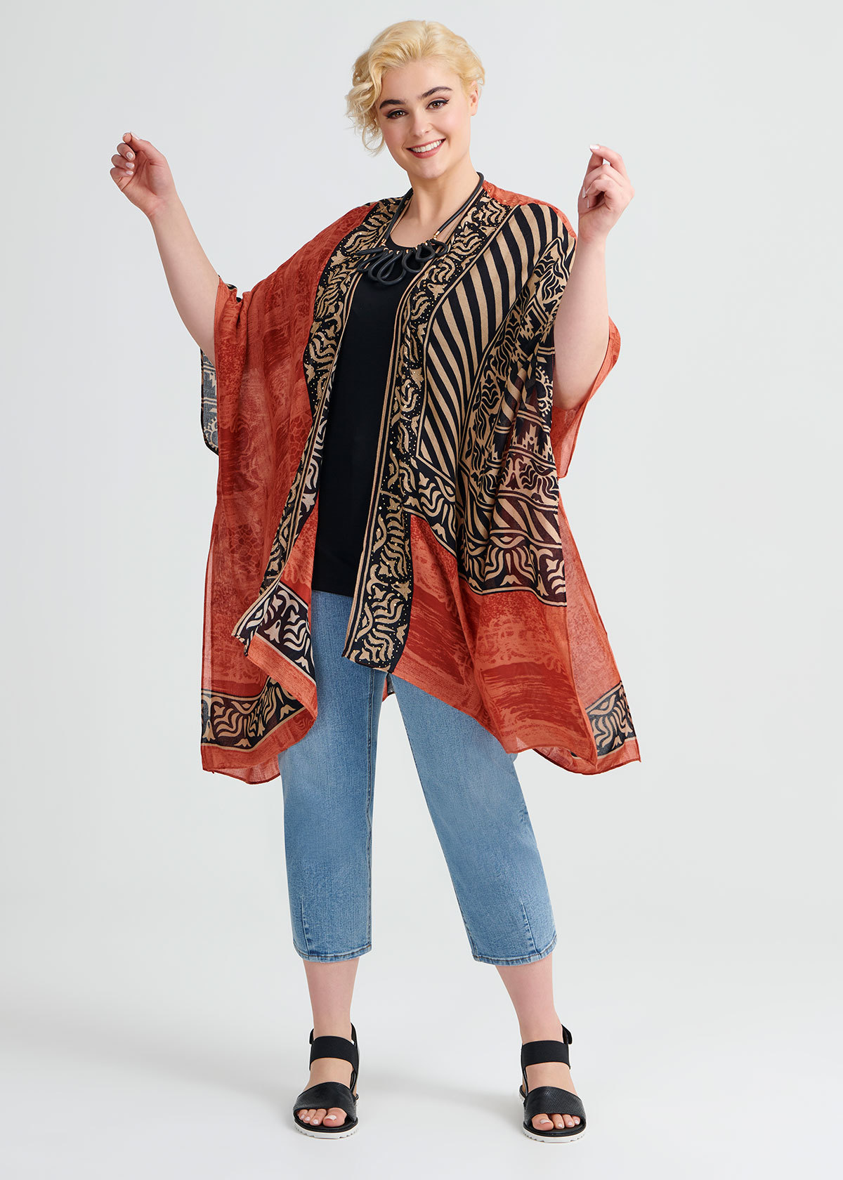 Shop Terracotta Tribal Cape in Orange | Accessories | Taking Shape UK