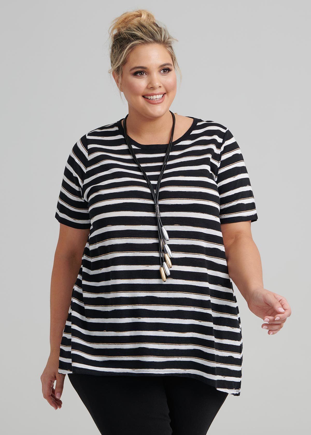 Shop Plus Size High Low Luxe Top, Stripes | Taking Shape AU