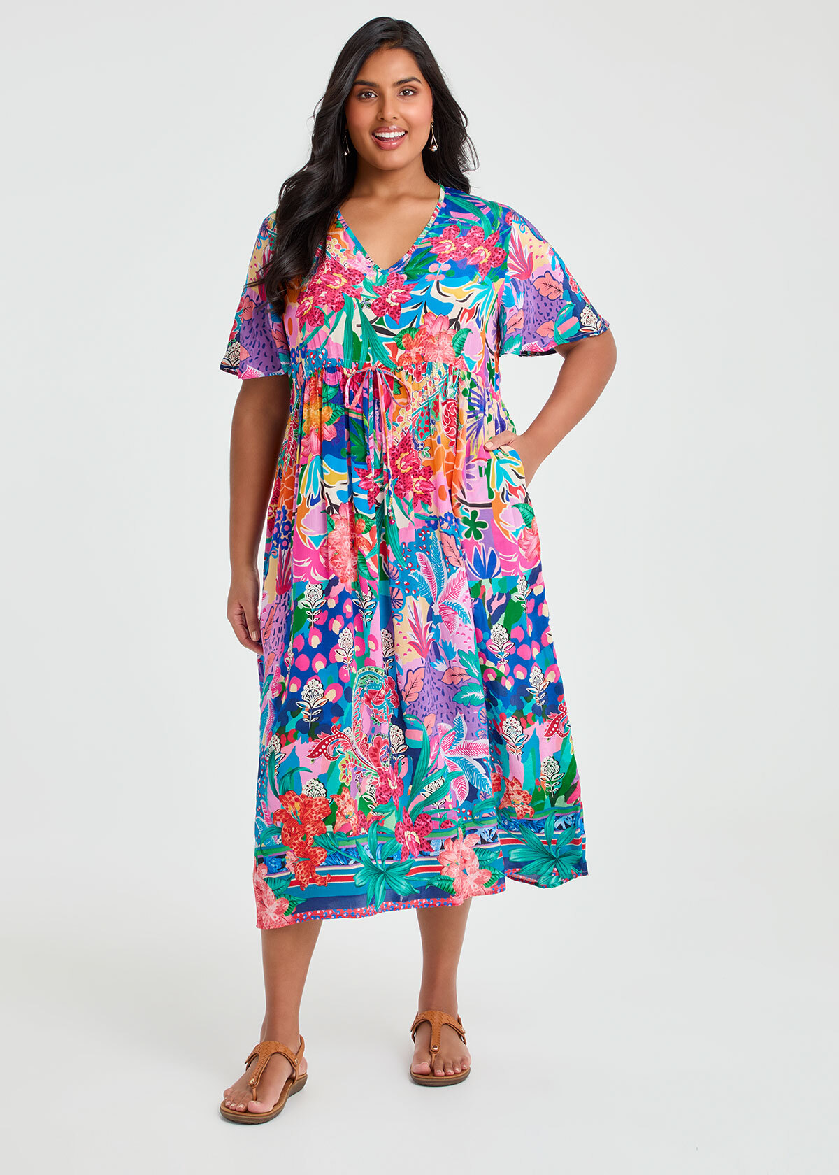 Shop Plus Size Natural Vanda Dress, Multi | Taking Shape AU