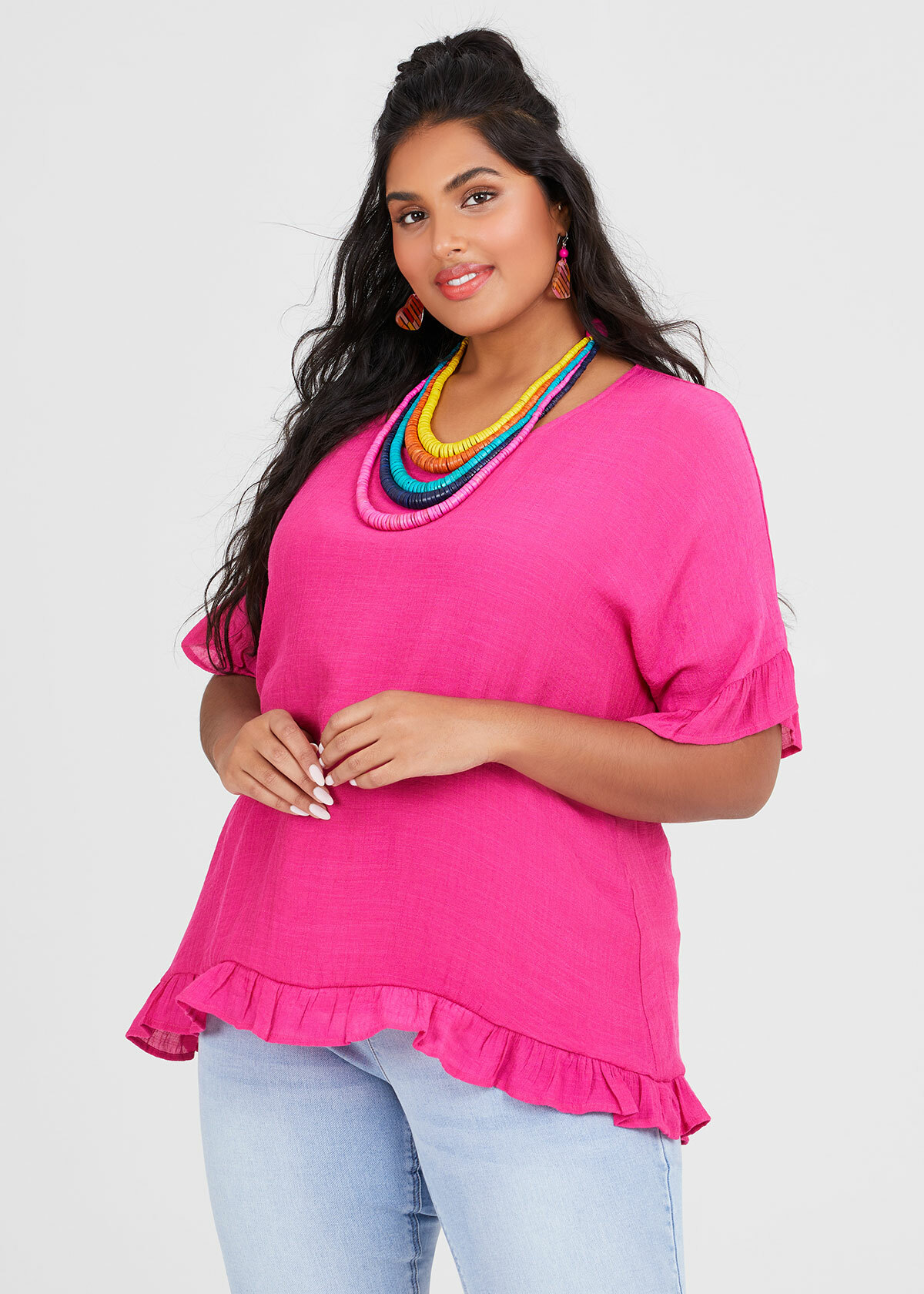 Shop Plus Size Voyage Frilly Top in Pink | Taking Shape AU