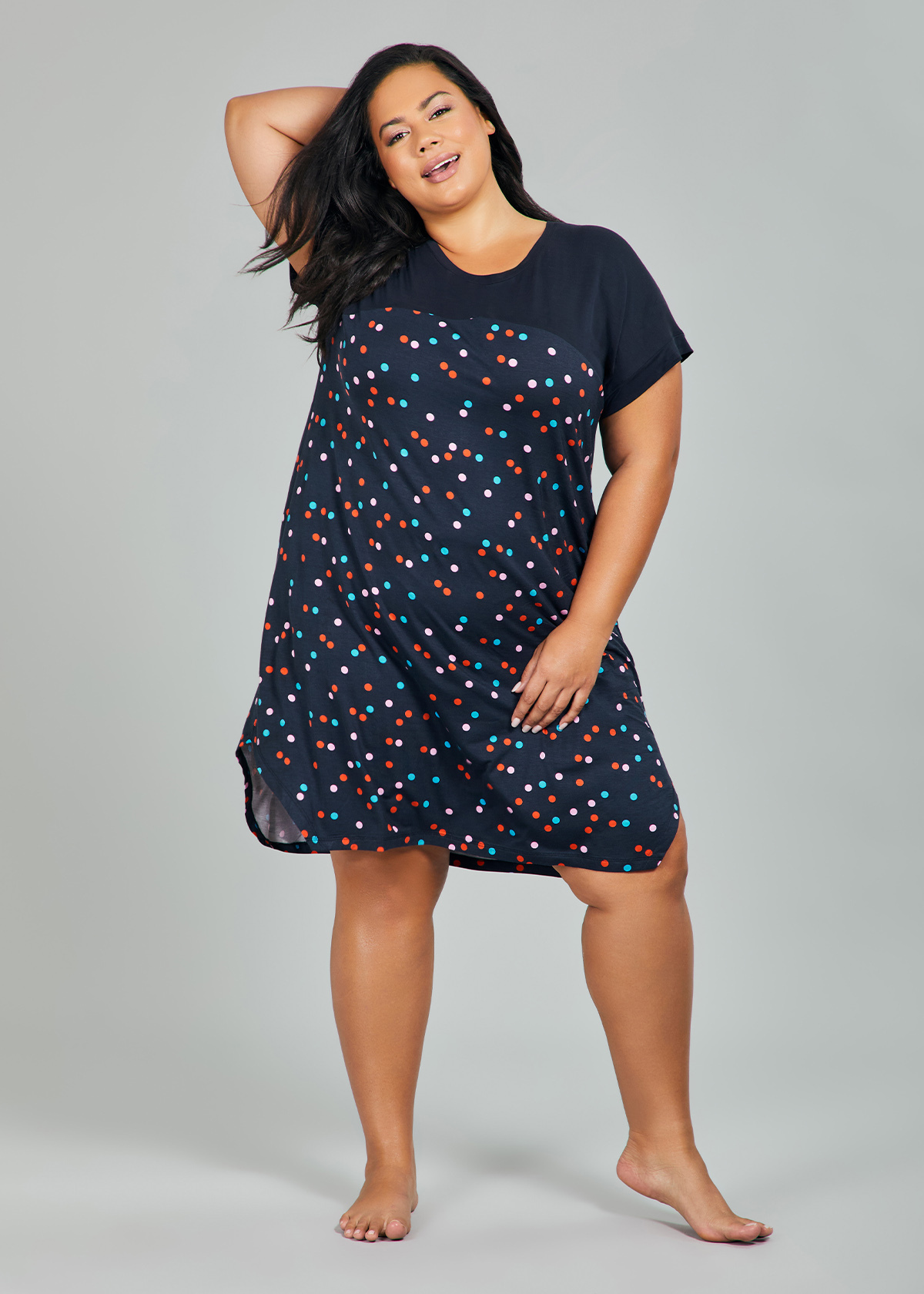 Shop Plus Size Bamboo Moonlit Spot Nightie, Multi | Taking Shape NZ