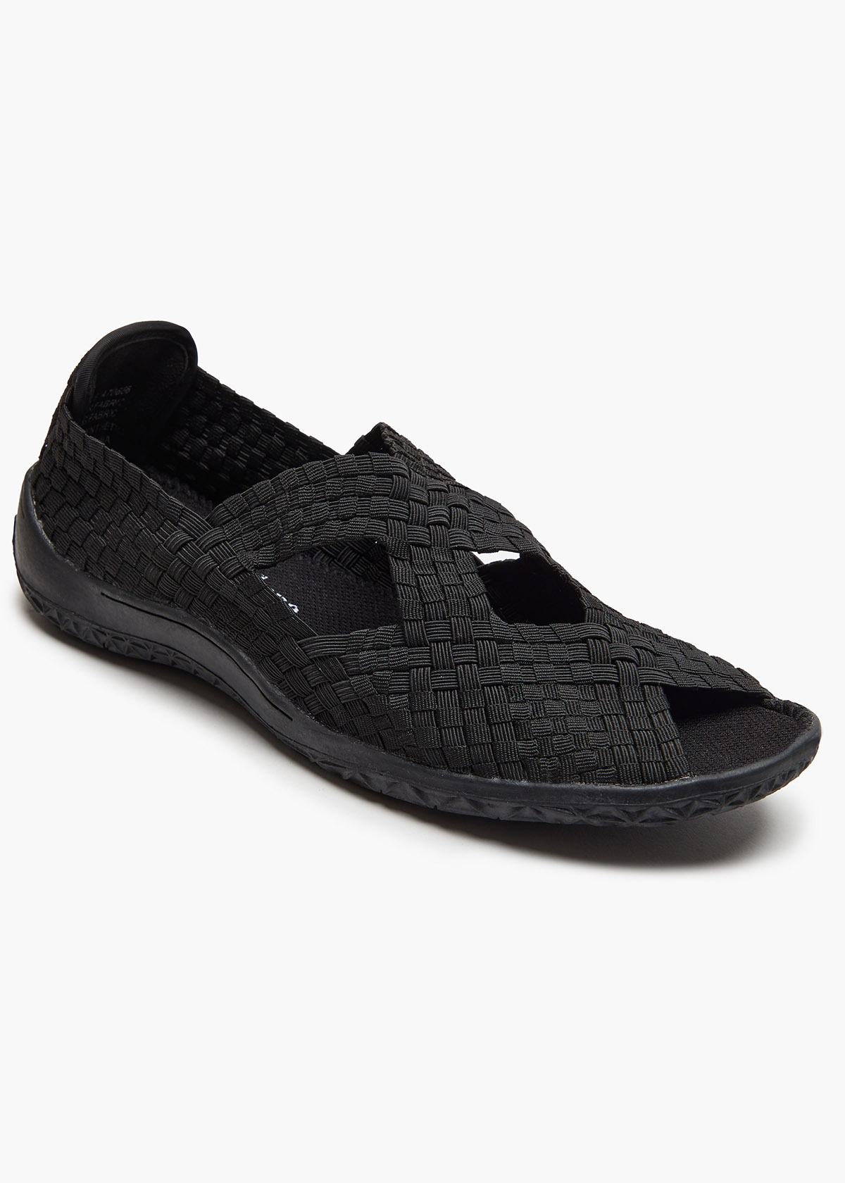 Shop Black Woven Stretch Covered Sandal | Comfortable Shoes | Taking ...