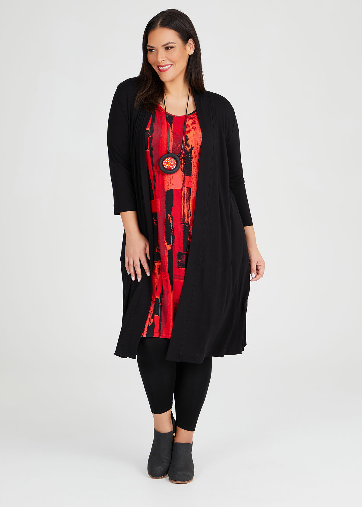 Shop Plus Size Marilyn Natural Duster, Black | Taking Shape AU