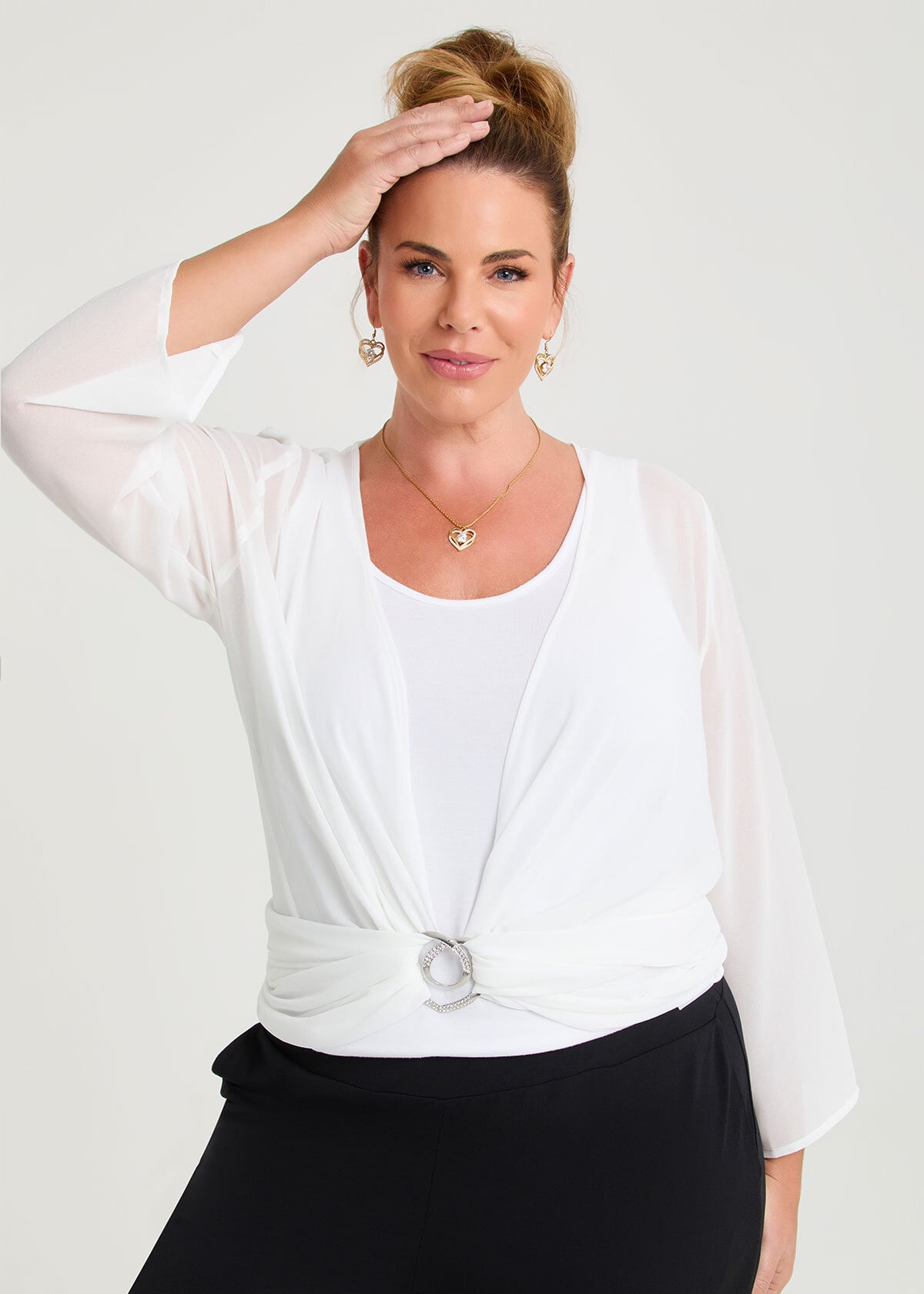 Shop Plus Size Tango Tie Shrug Top, White | Taking Shape AU