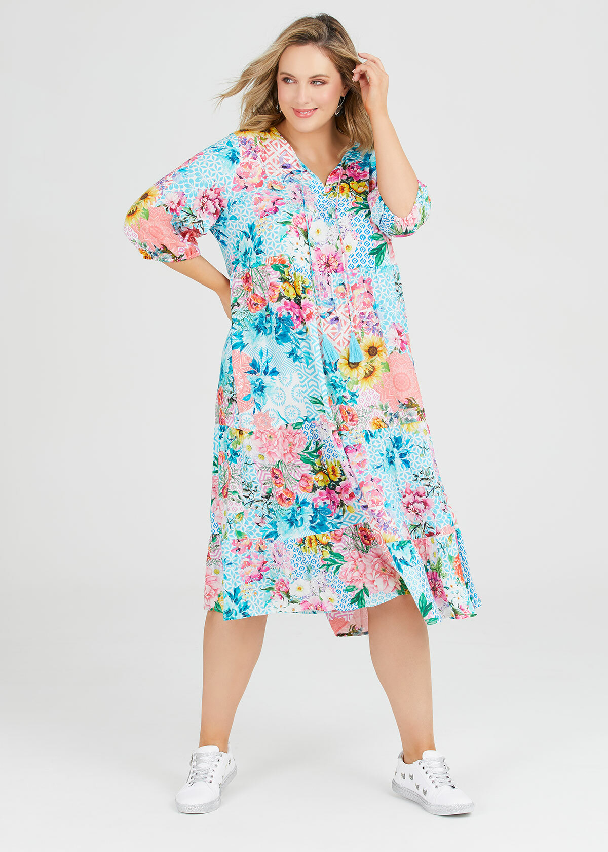 Shop Plus Size Natural Prairie Dress, Print | Taking Shape AU
