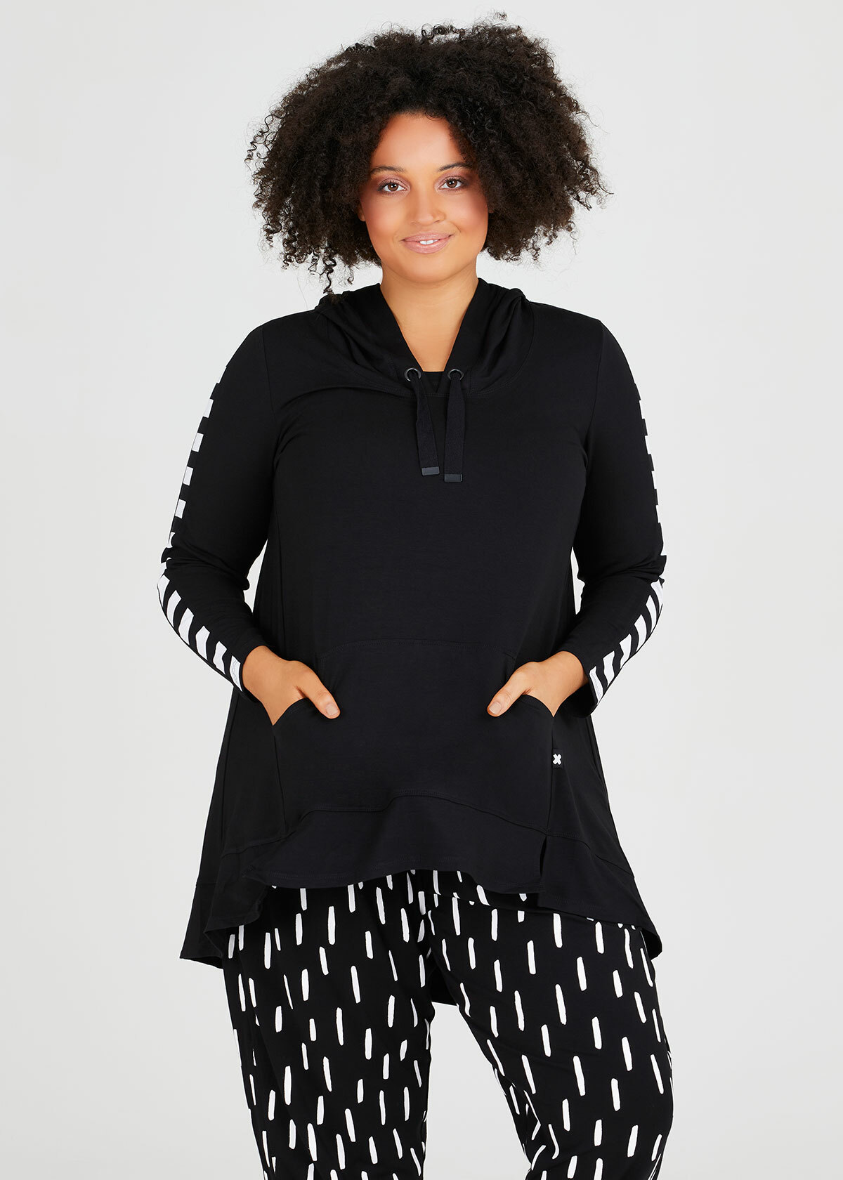Shop Plus Size Attitude Lounge Tunic, Black | Taking Shape AU