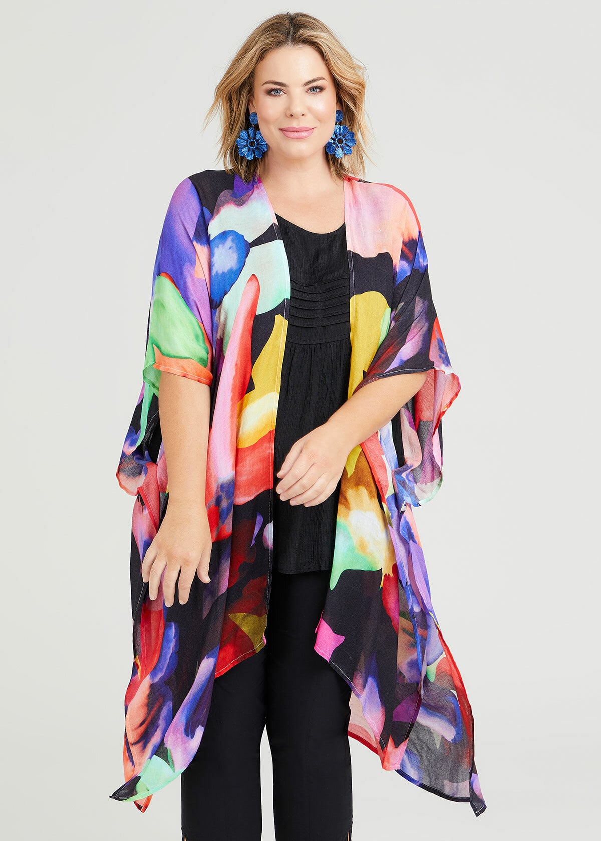 Shop Bold Flower Print Cape in Multi | Accessories | Taking Shape AU