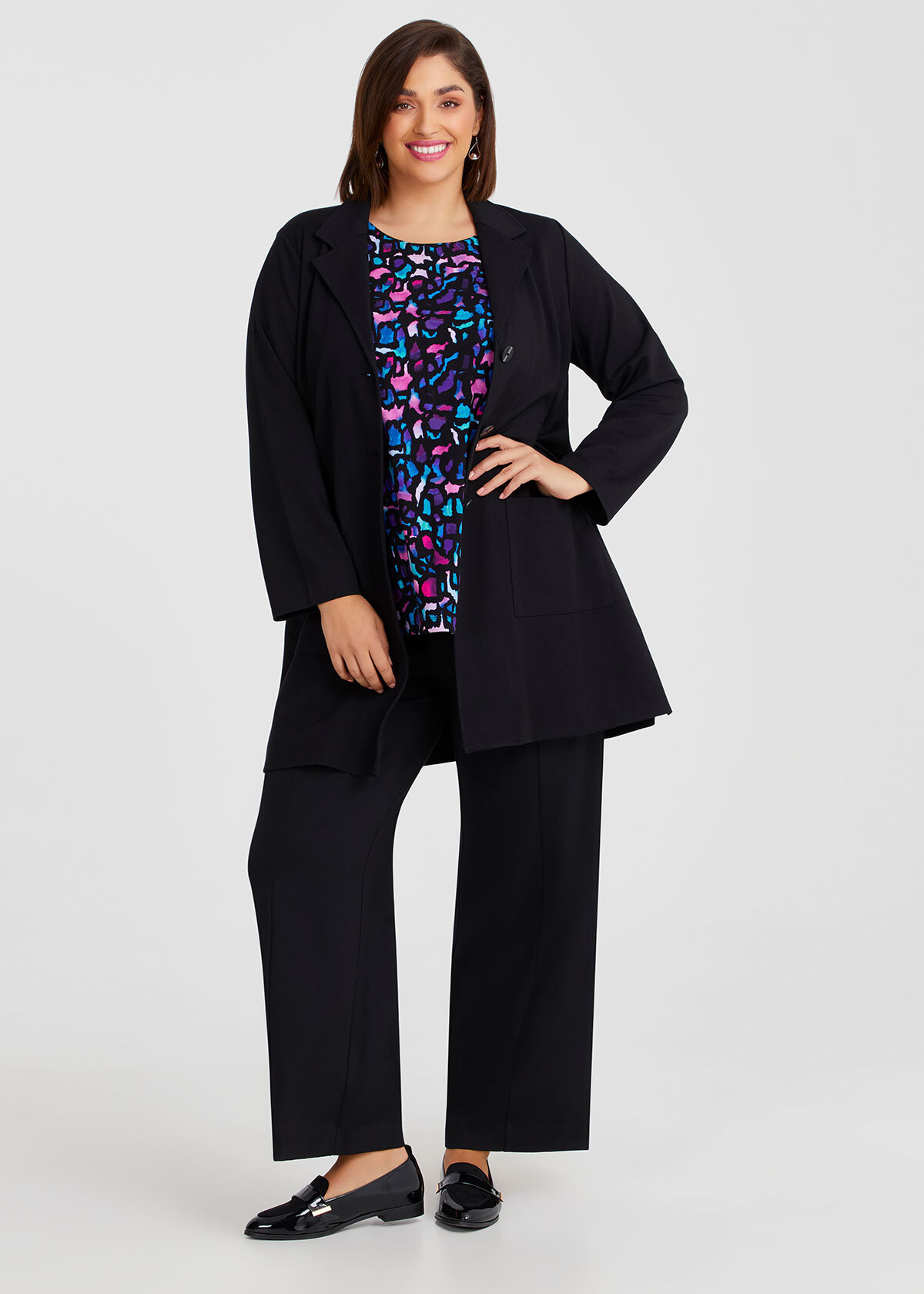 Shop Plus Size Diva Bamboo Ponte Jacket, Black | Taking Shape NZ