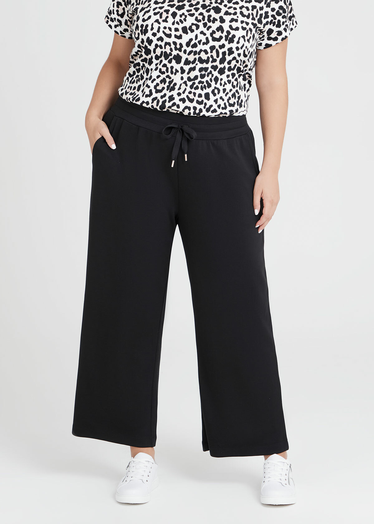 Shop Plus Size Relaxed Wide Leg Pant, Black | Taking Shape AU