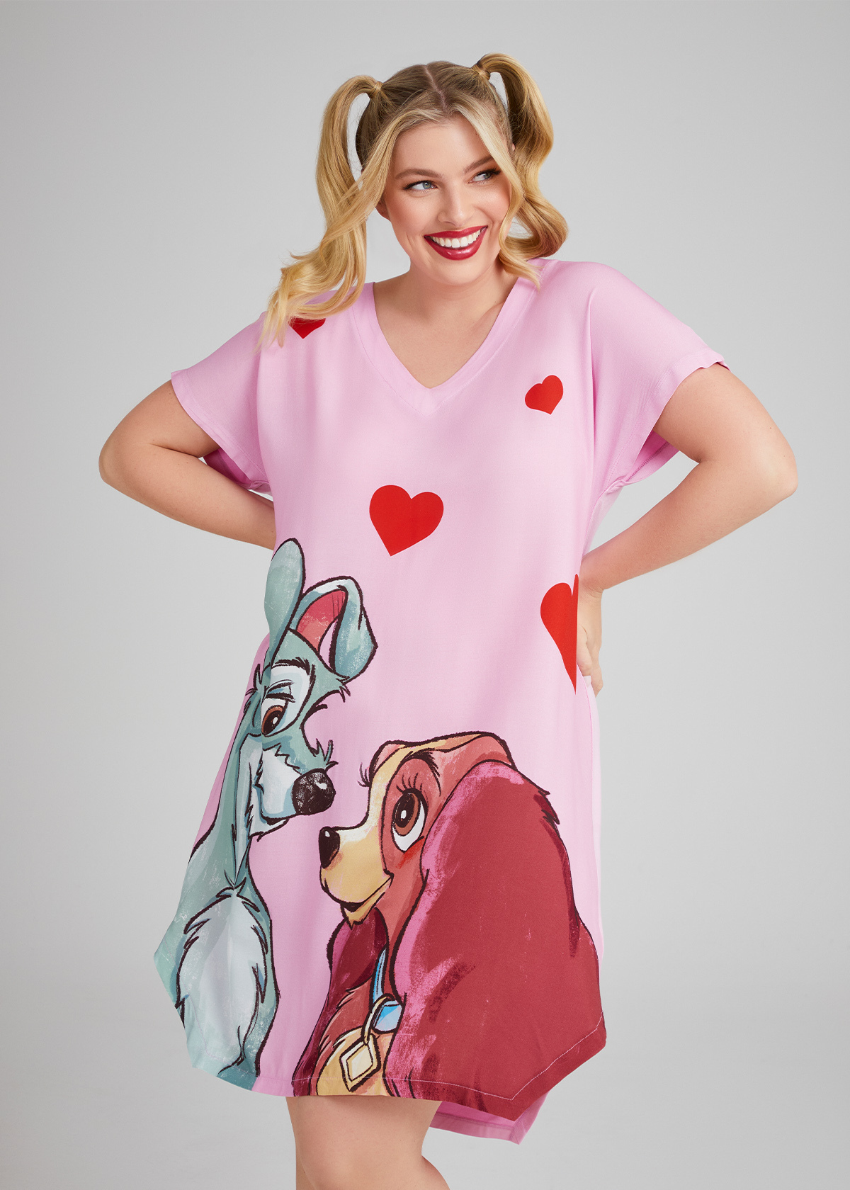 Shop Plus Size Lady and the Tramp Nightie, Red | Taking Shape NZ