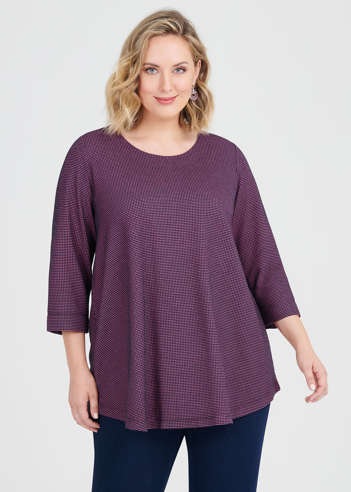 Shop Plus Size Bamboo Ticking Top in Pink | Taking Shape AU