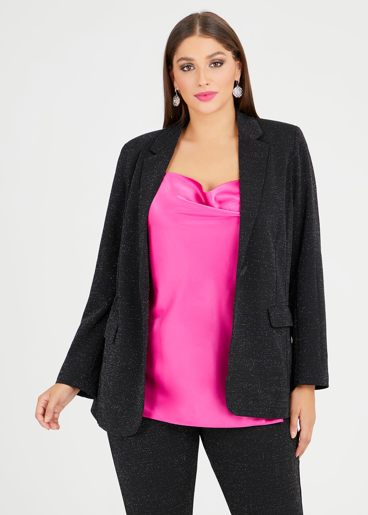 Shop Plus Size Natalie Lurex Jacket, Black | Taking Shape AU