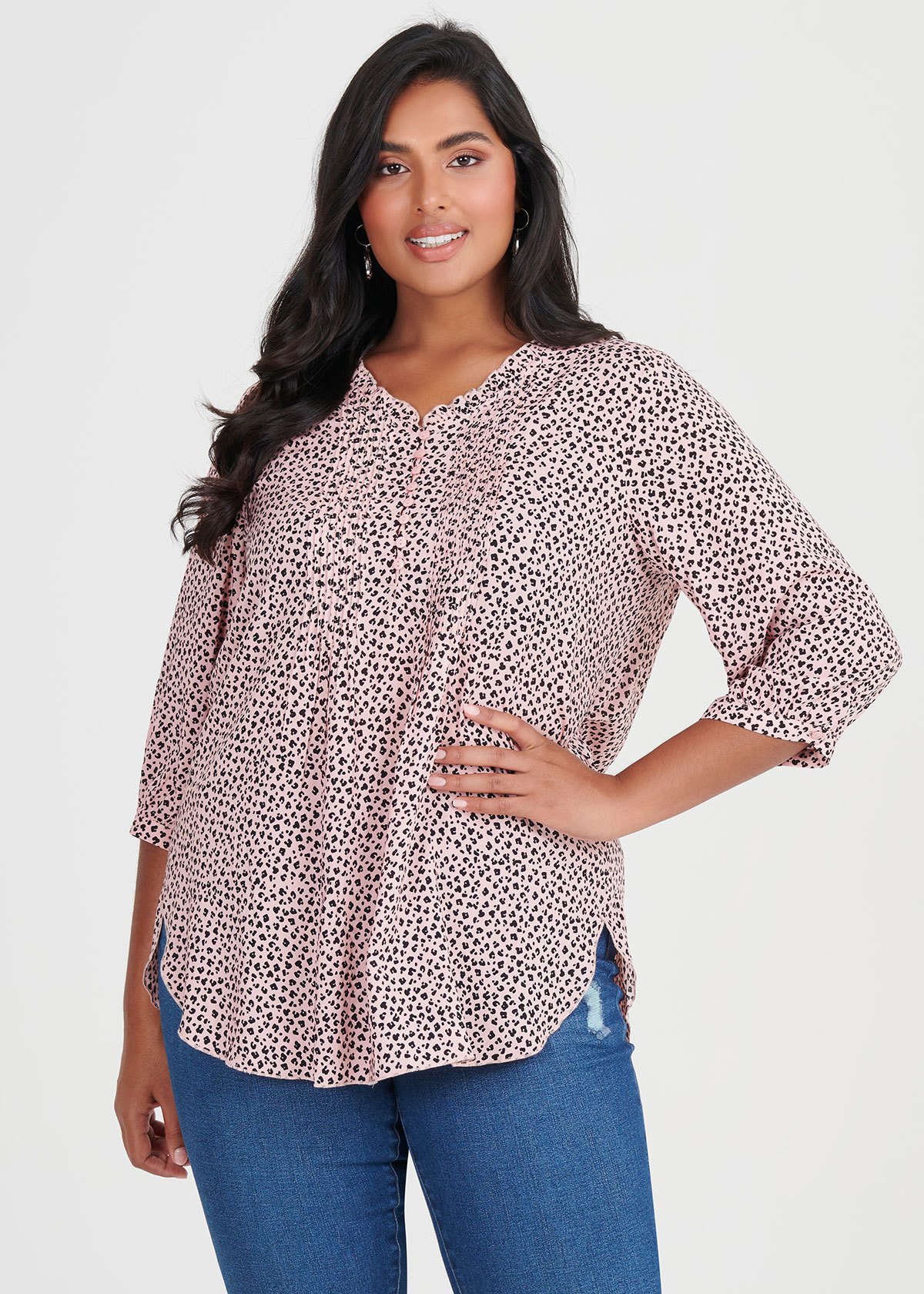 Shop Plus Size Natural Mini Leopard Top, Print | Taking Shape AU