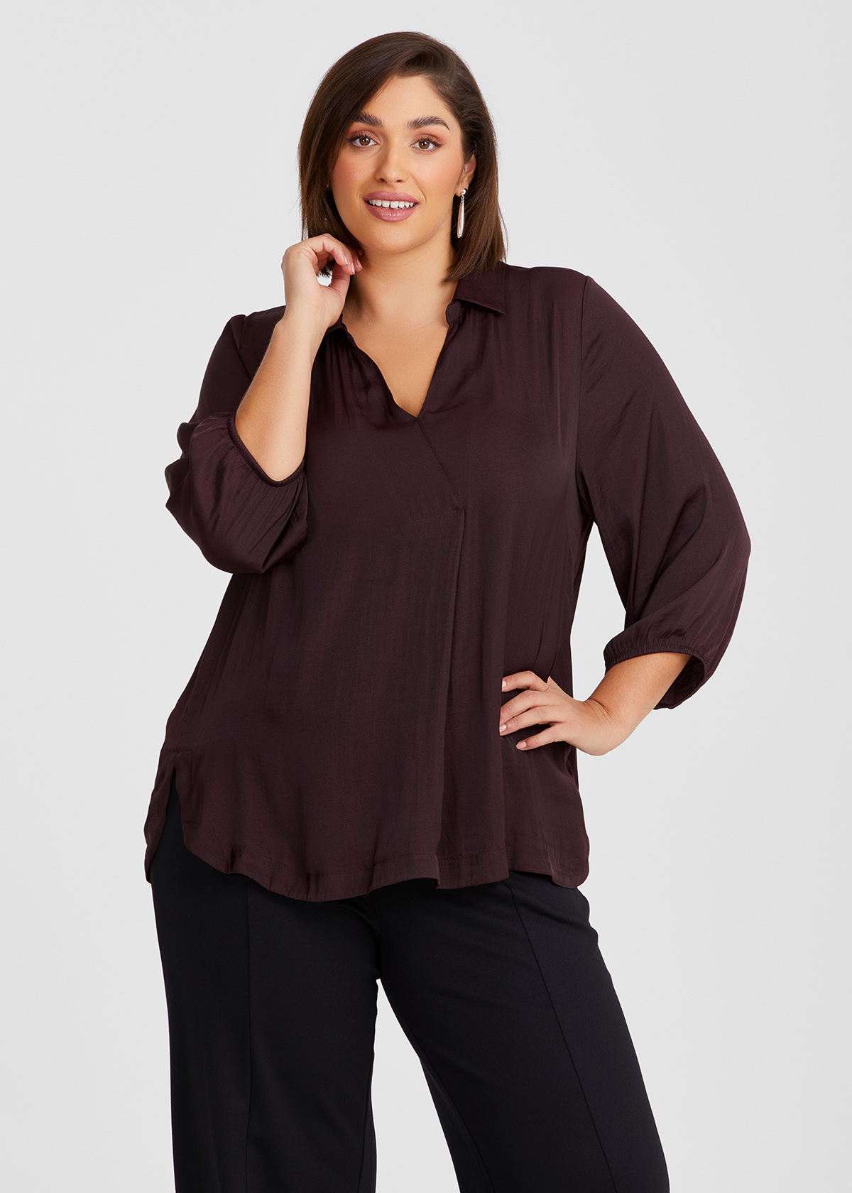Luxe Oasis Top | Plus Size Brown Top | Taking Shape NZ