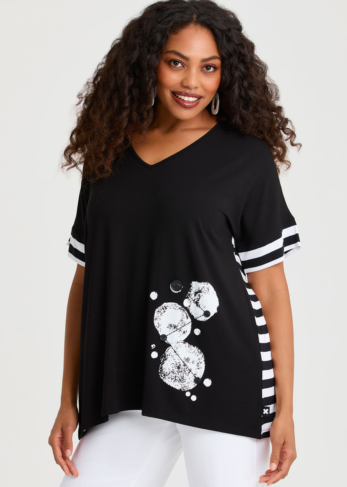 Shop Plus Size Natural Summer Stripe Top, Multi | Taking Shape NZ