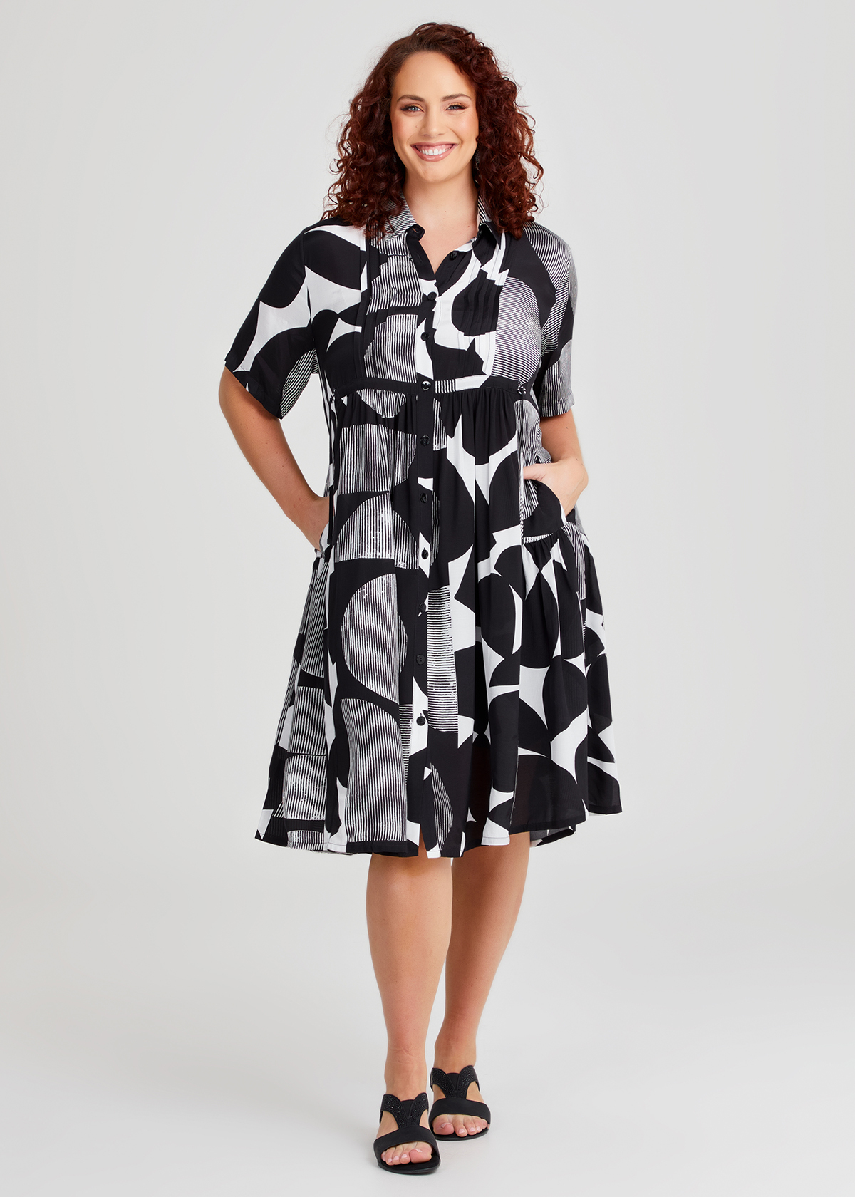Shop Plus Size Circulate Natural Shirt Dress, Black | Taking Shape AU