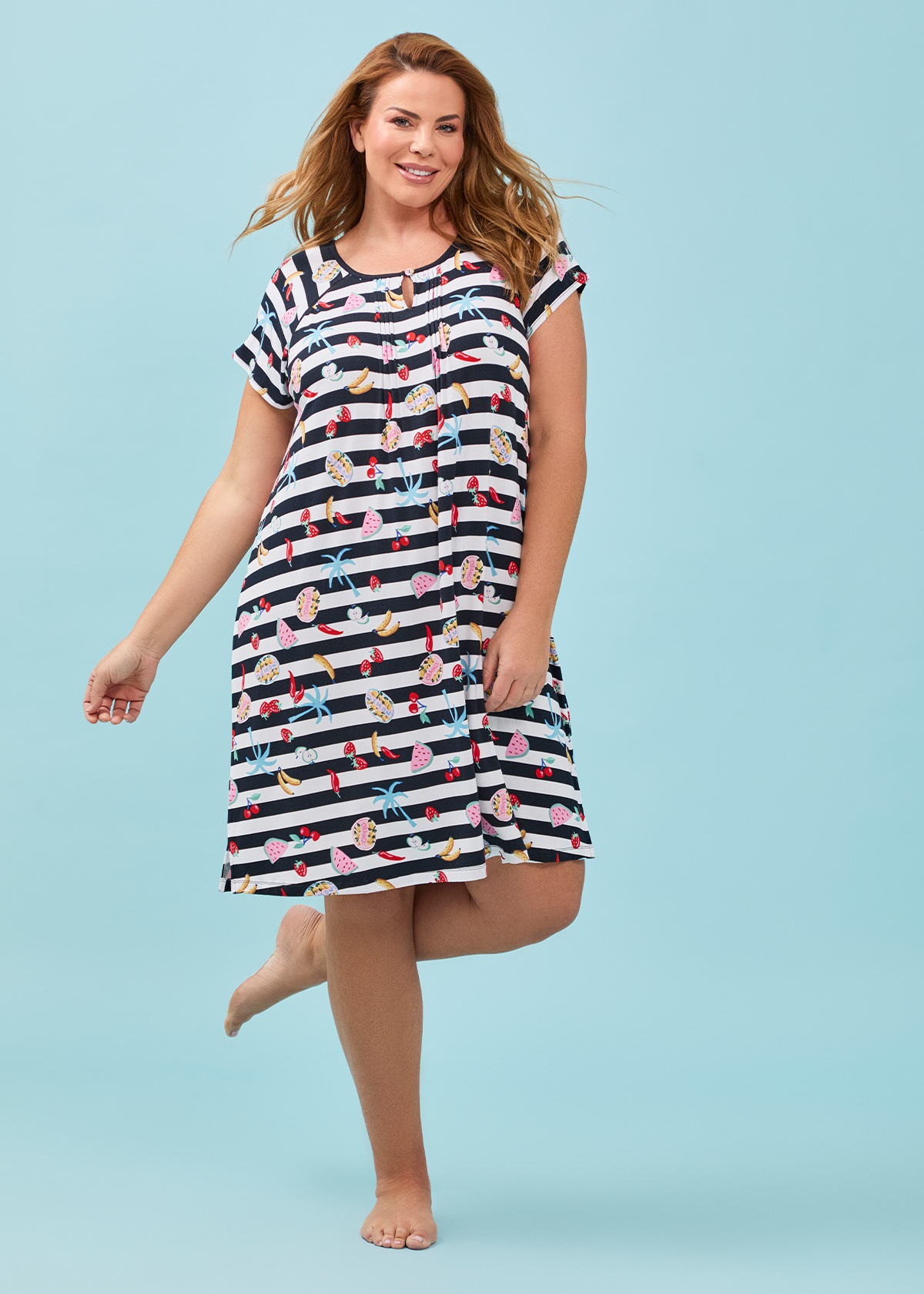 Shop Plus Size Bamboo Coastal Nightie, Multi | Taking Shape AU