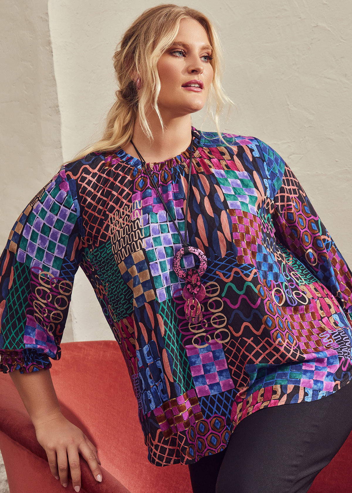 Shop Plus Size Natural Bella Top, Multi | Taking Shape AU