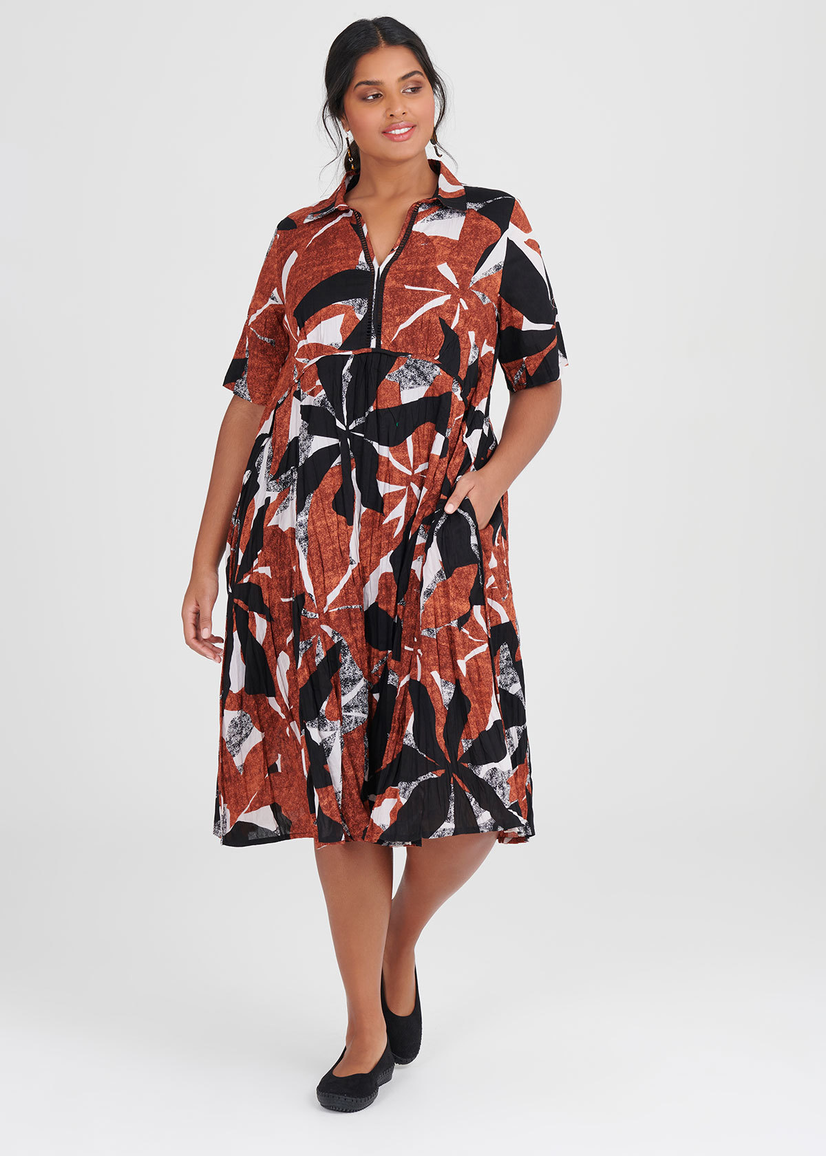 Shop Plus Size Cotton Earth Dress, Print | Taking Shape AU