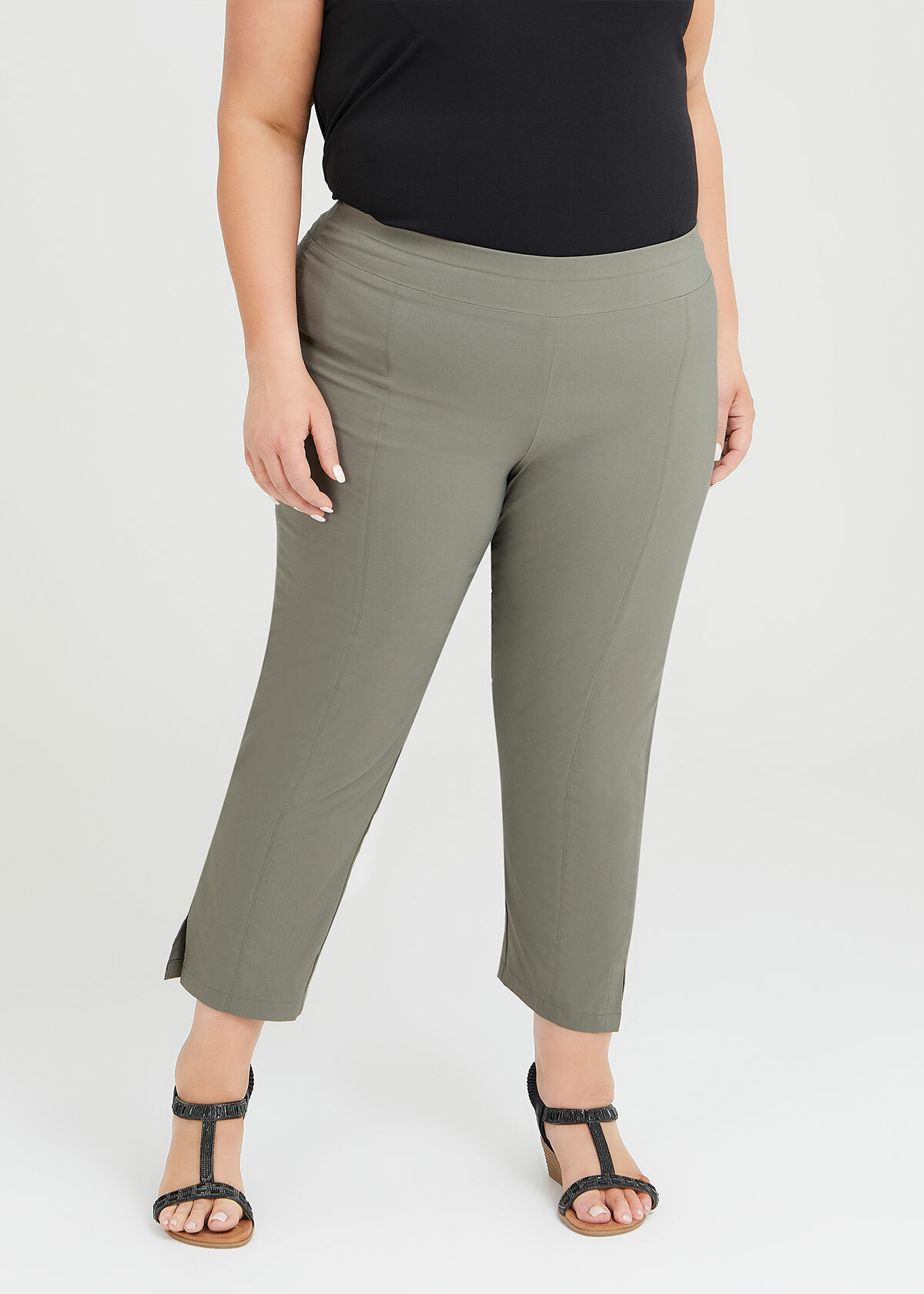 Shop Plus Size Bamboo Trapeze Lyla Panel Pant in Green | Taking Shape NZ