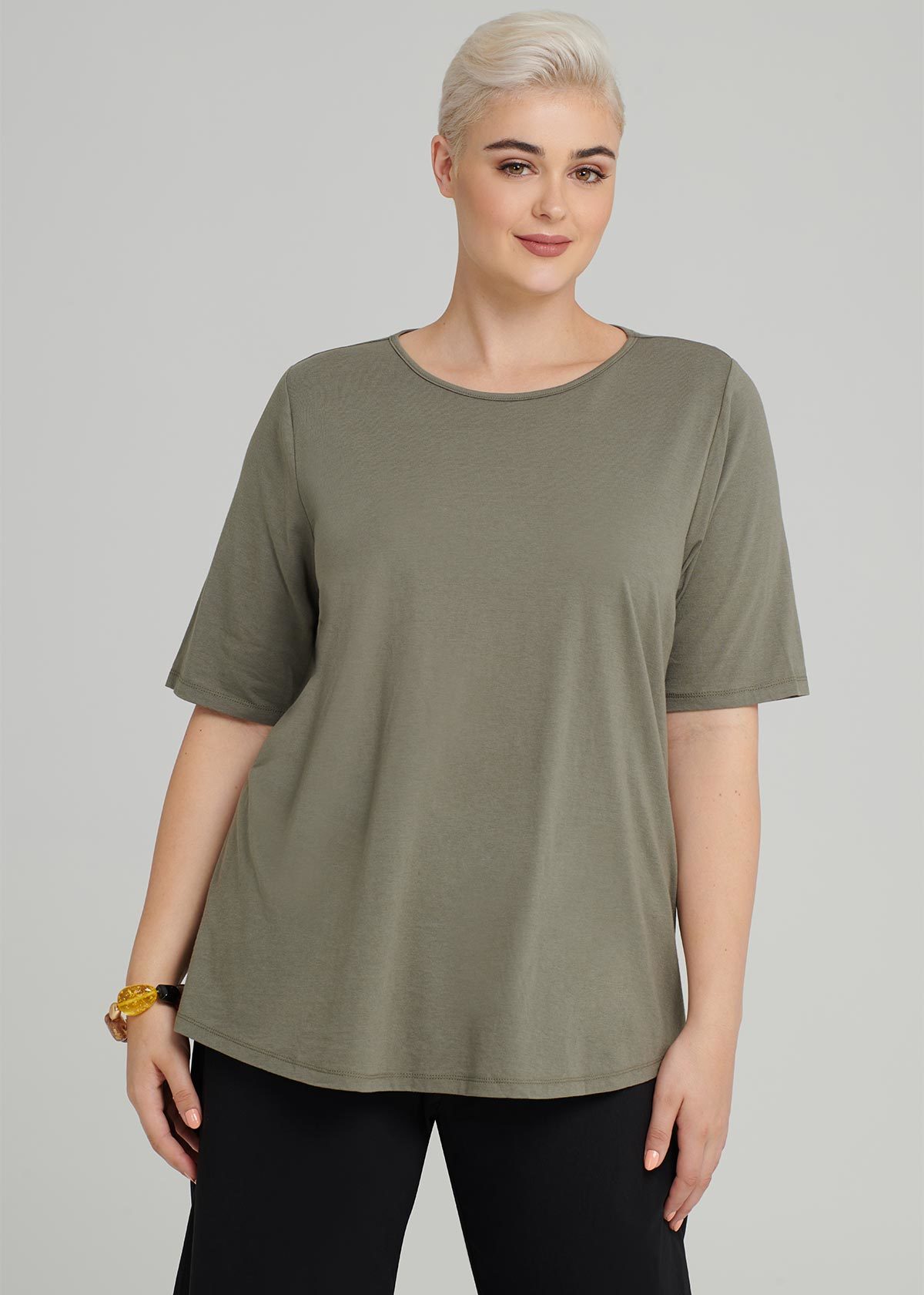 Shop Plus Size Easy Wear Short Sleeve Top, Green | Taking Shape AU
