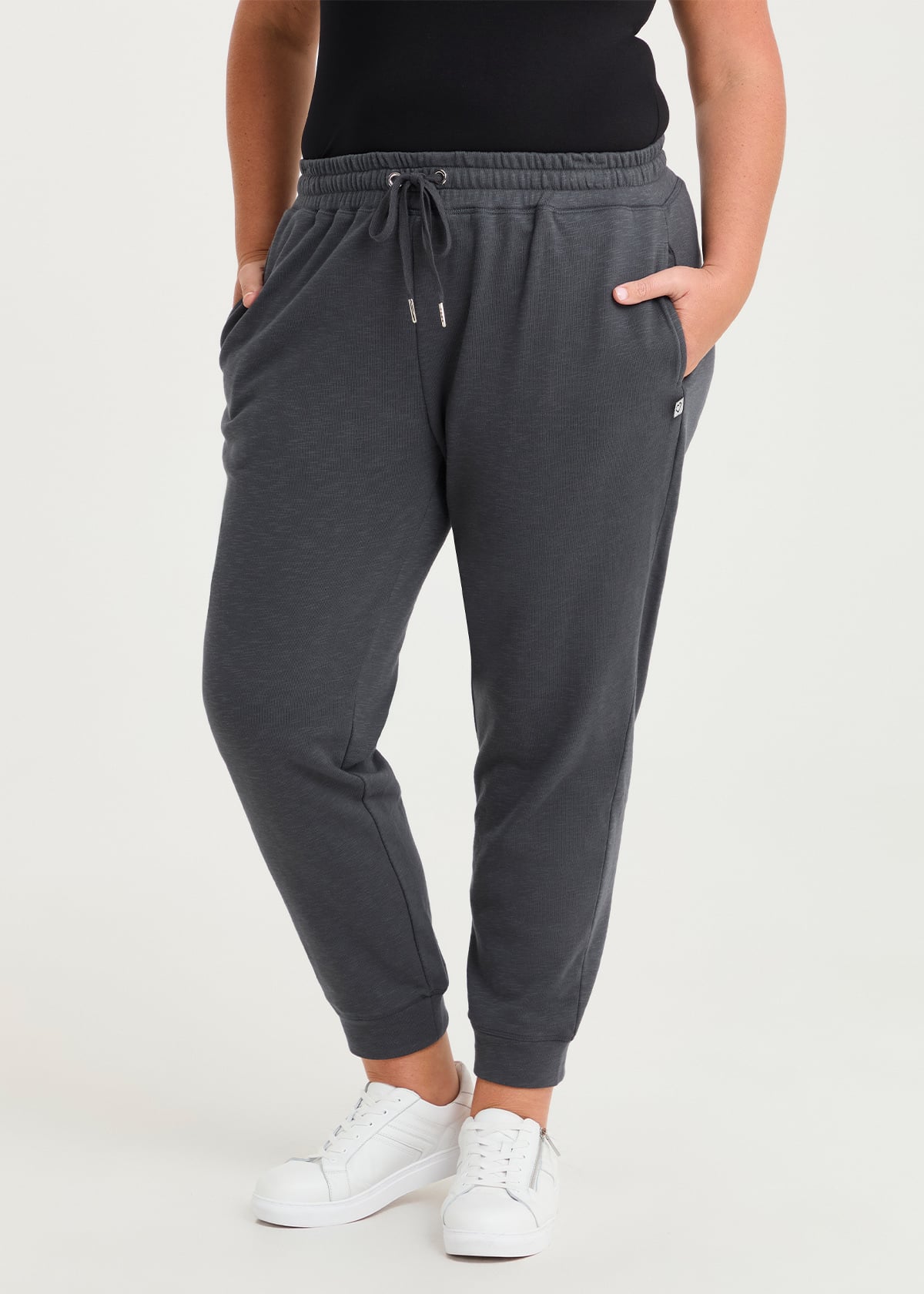 Shop Plus Size Taper Leg Trackpant, Grey | Taking Shape AU
