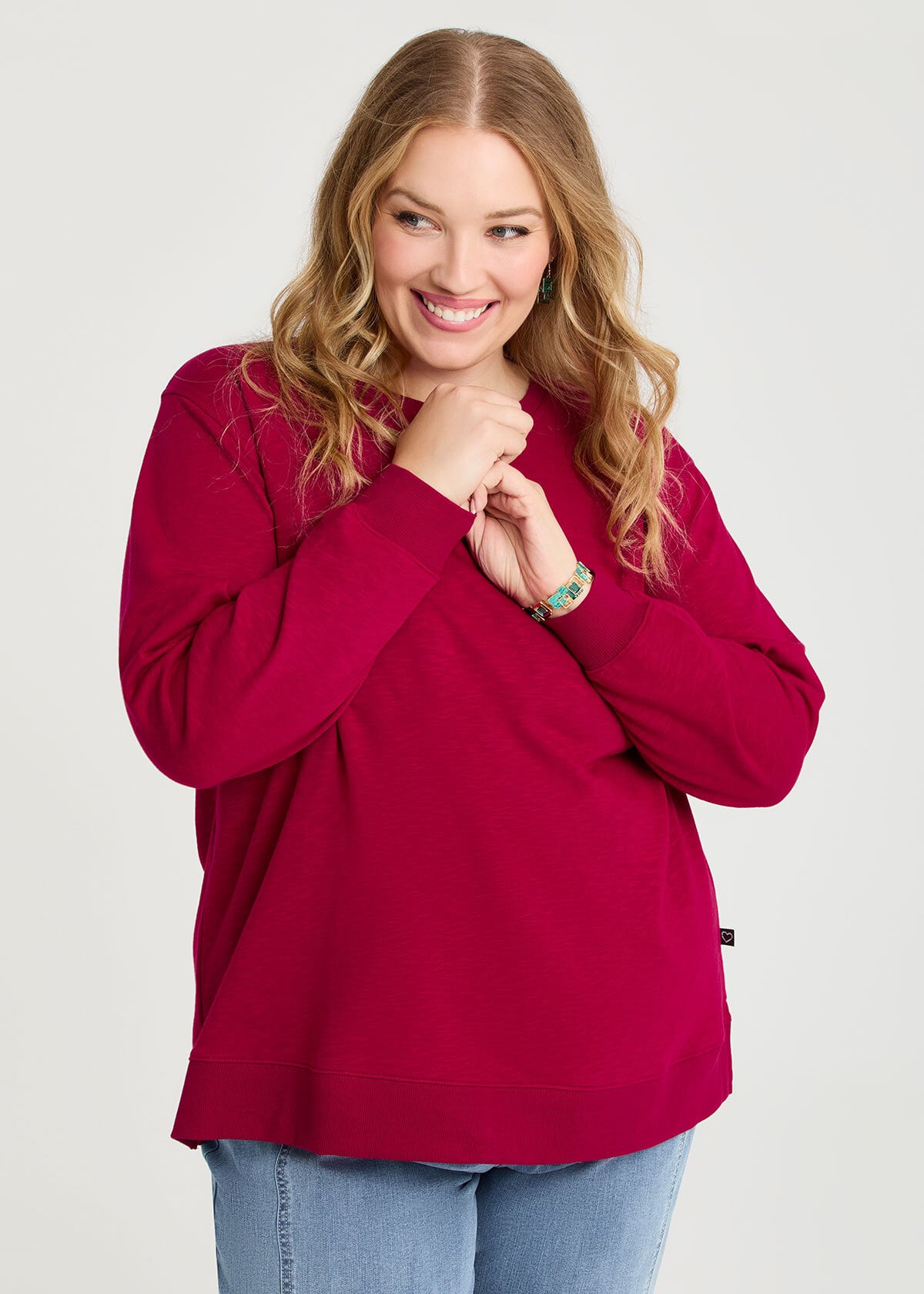 Shop Plus Size Boyfriend Tunic Sweat, Red | Taking Shape AU