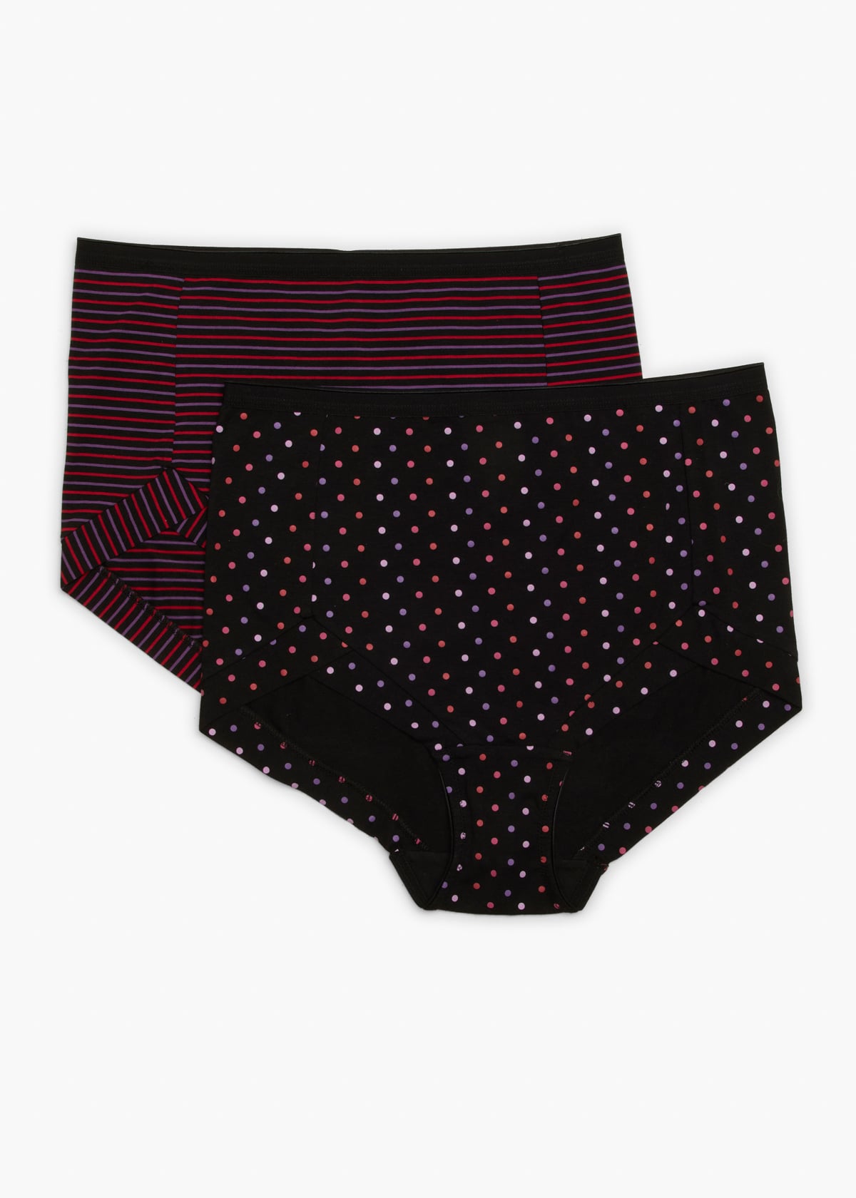 2 Pack Bamboo Basic Briefs in Multicolour for Plus Size Women