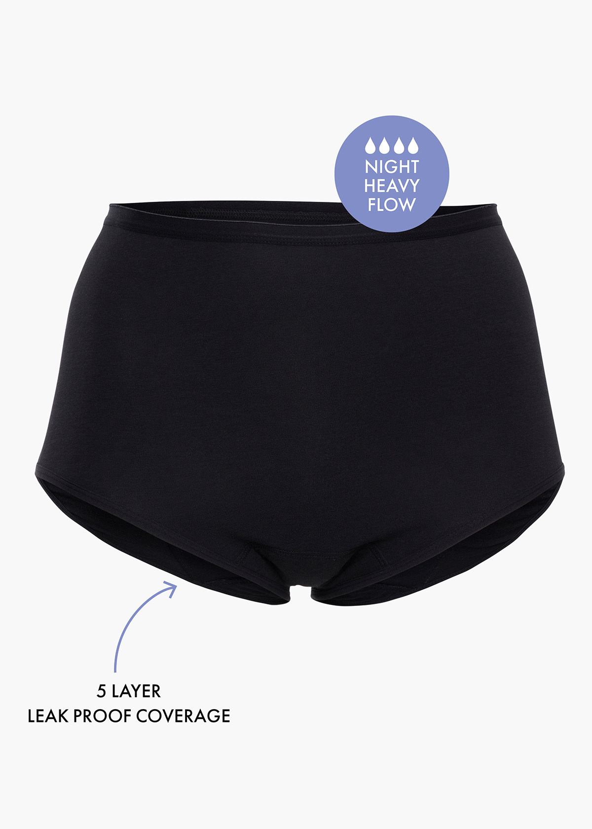 Shop Plus Size Period Leak Proof Undies Night Heavy in Black | Sizes 12 ...