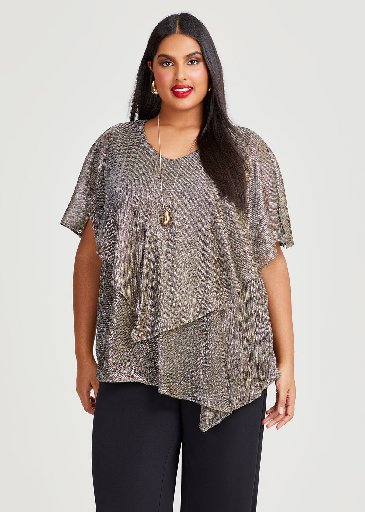 Shop Plus Size Moon Dust Shimmer Top, Black | Taking Shape AU