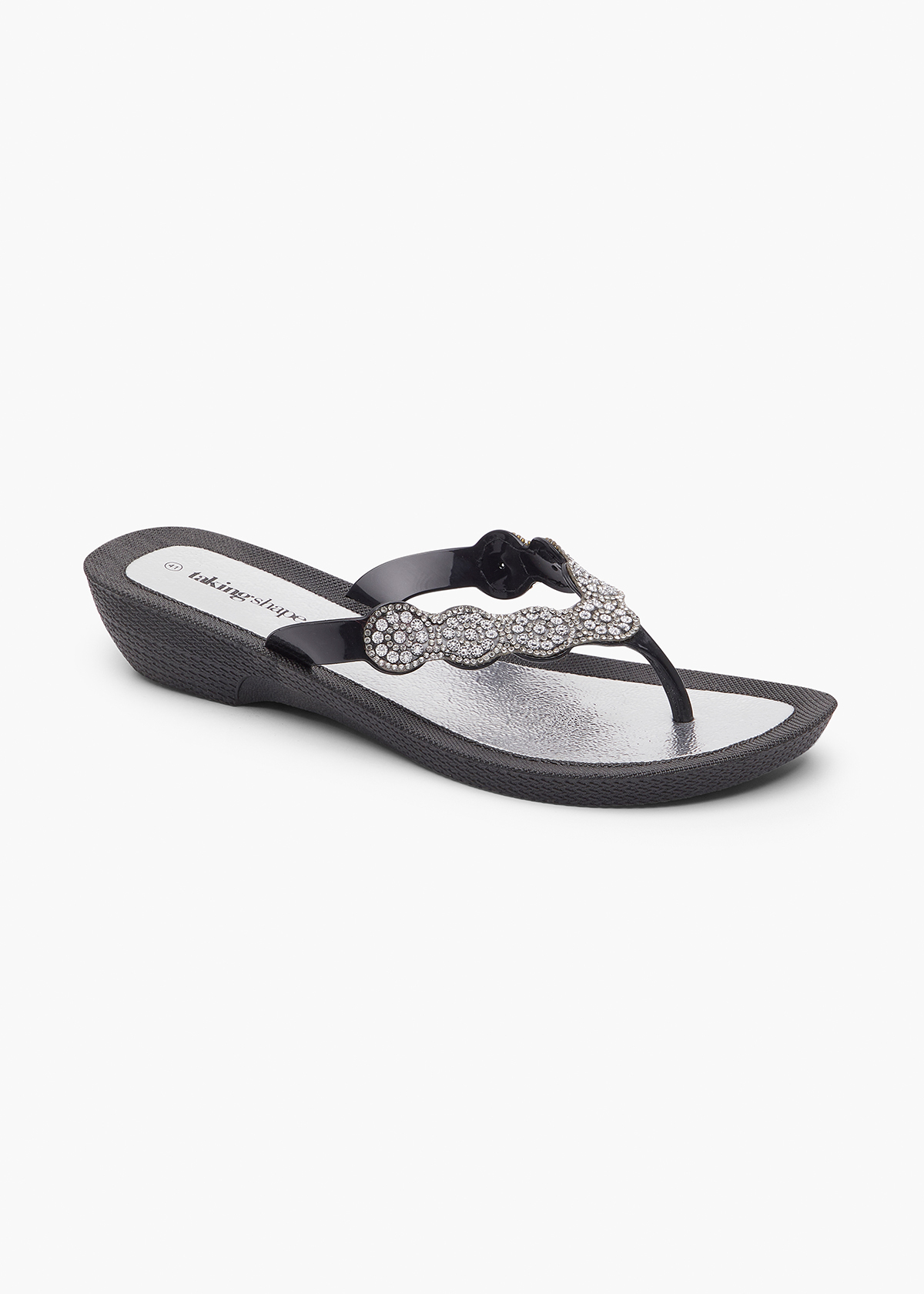 Shop Black Bling Flex Flip Flops | Comfortable Shoes | Taking Shape AU