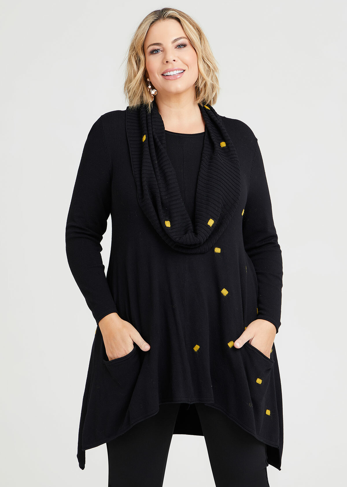 Shop Plus Size Felt Applique Natural Jumper, Black | Taking Shape AU