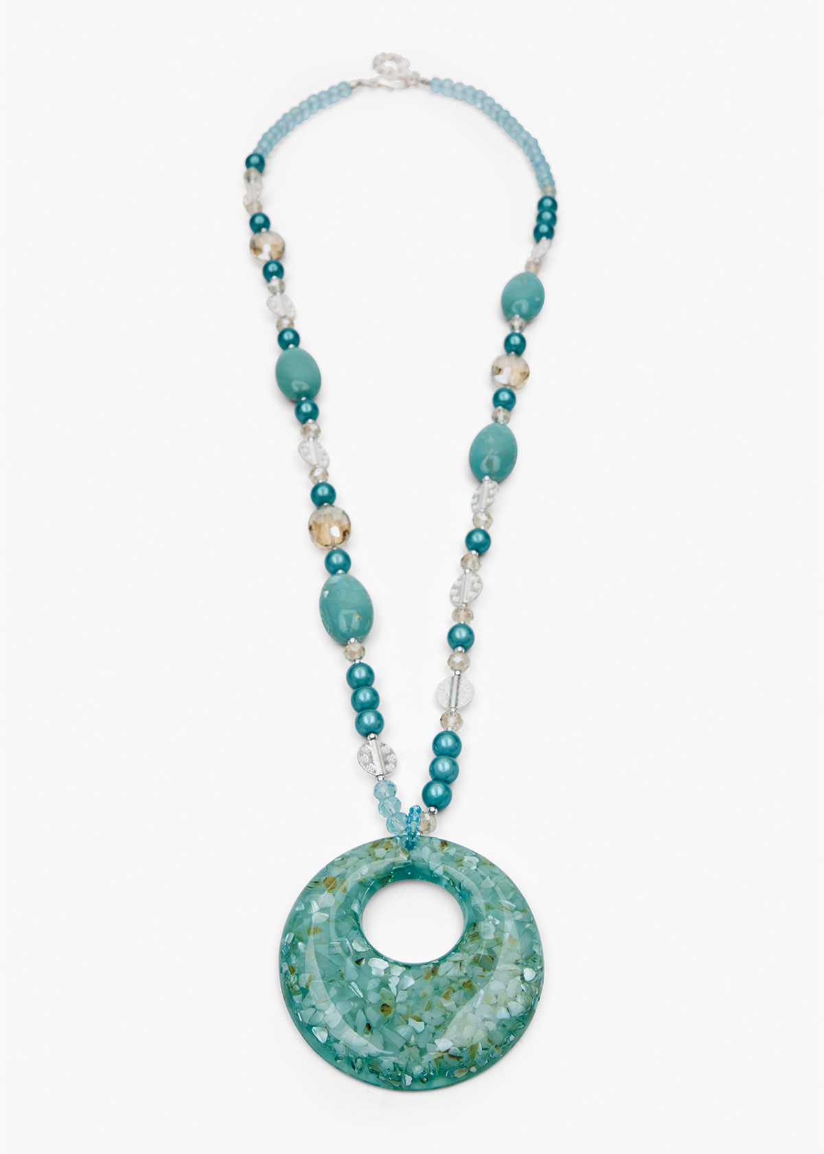 Summer Gong Statement Necklace in Blue | Taking Shape AU