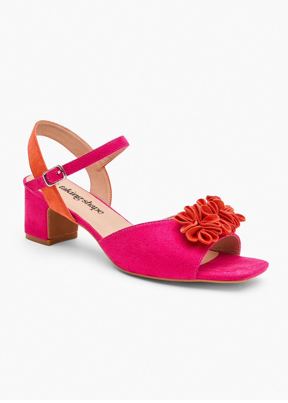 Shop Red 3D Flower Block Heel | Comfortable Shoes | Taking Shape AU