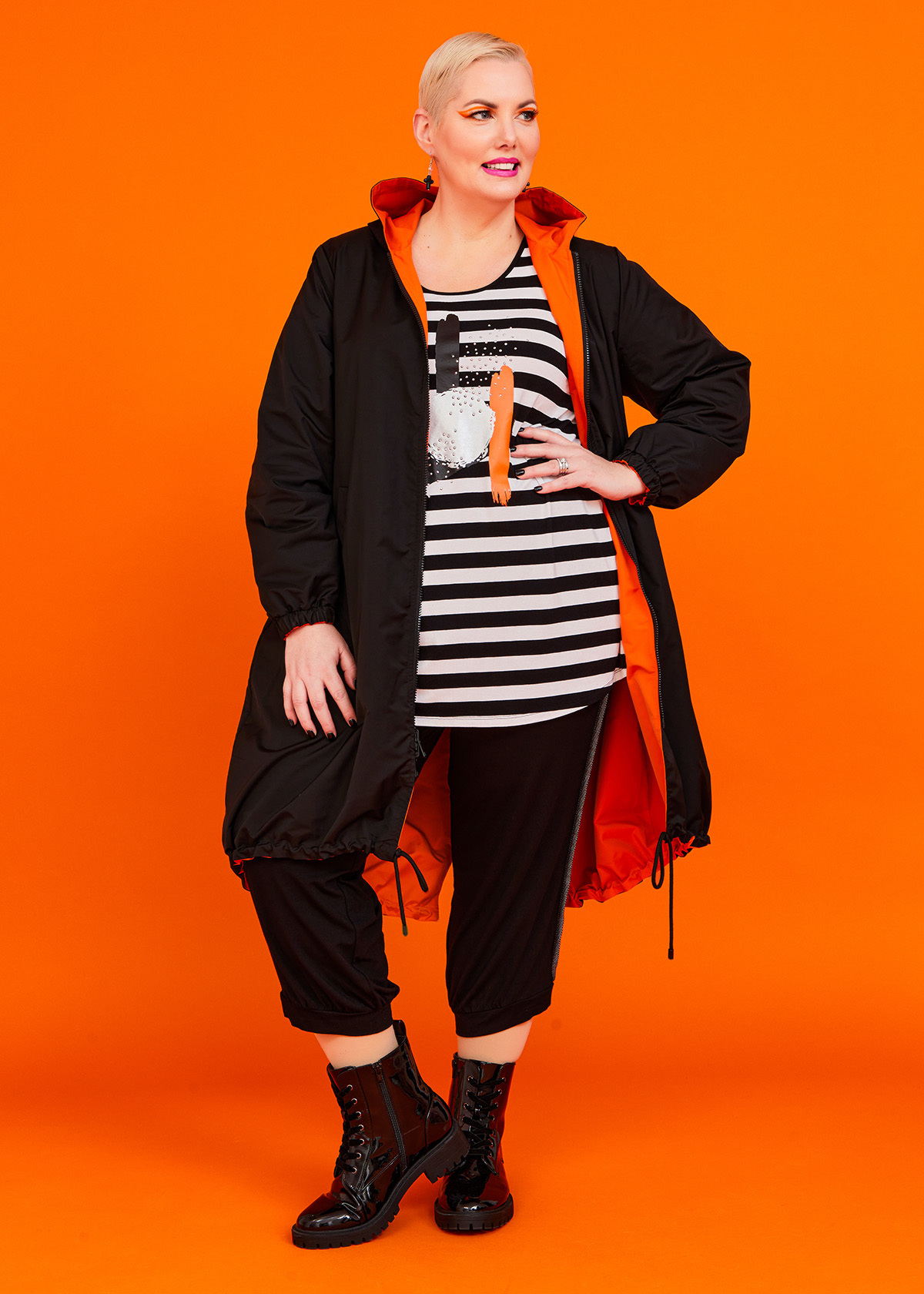 Shop Plus Size Natural Lola Stripe Top in Black | Sizes 12-30 | Taking Shape UK