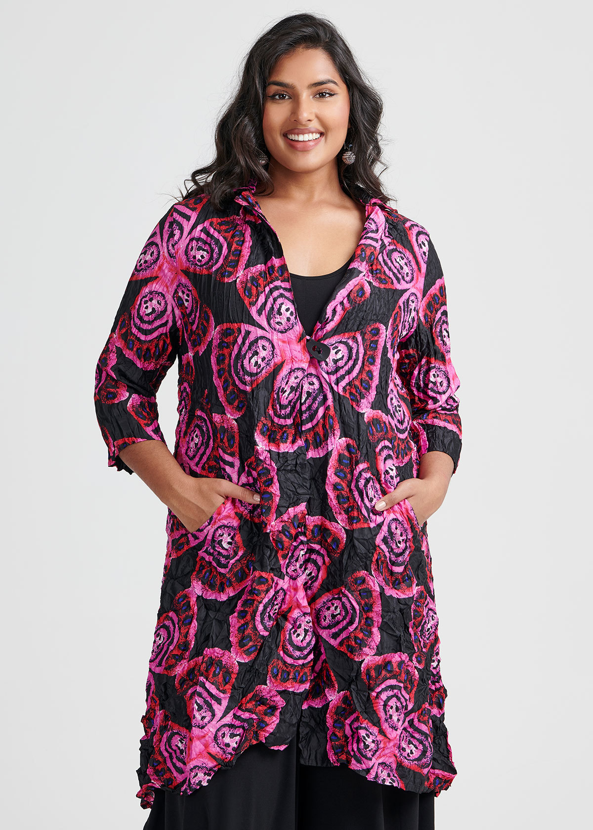 Shop Plus Size On The Edge Duster in Print | Taking Shape AU