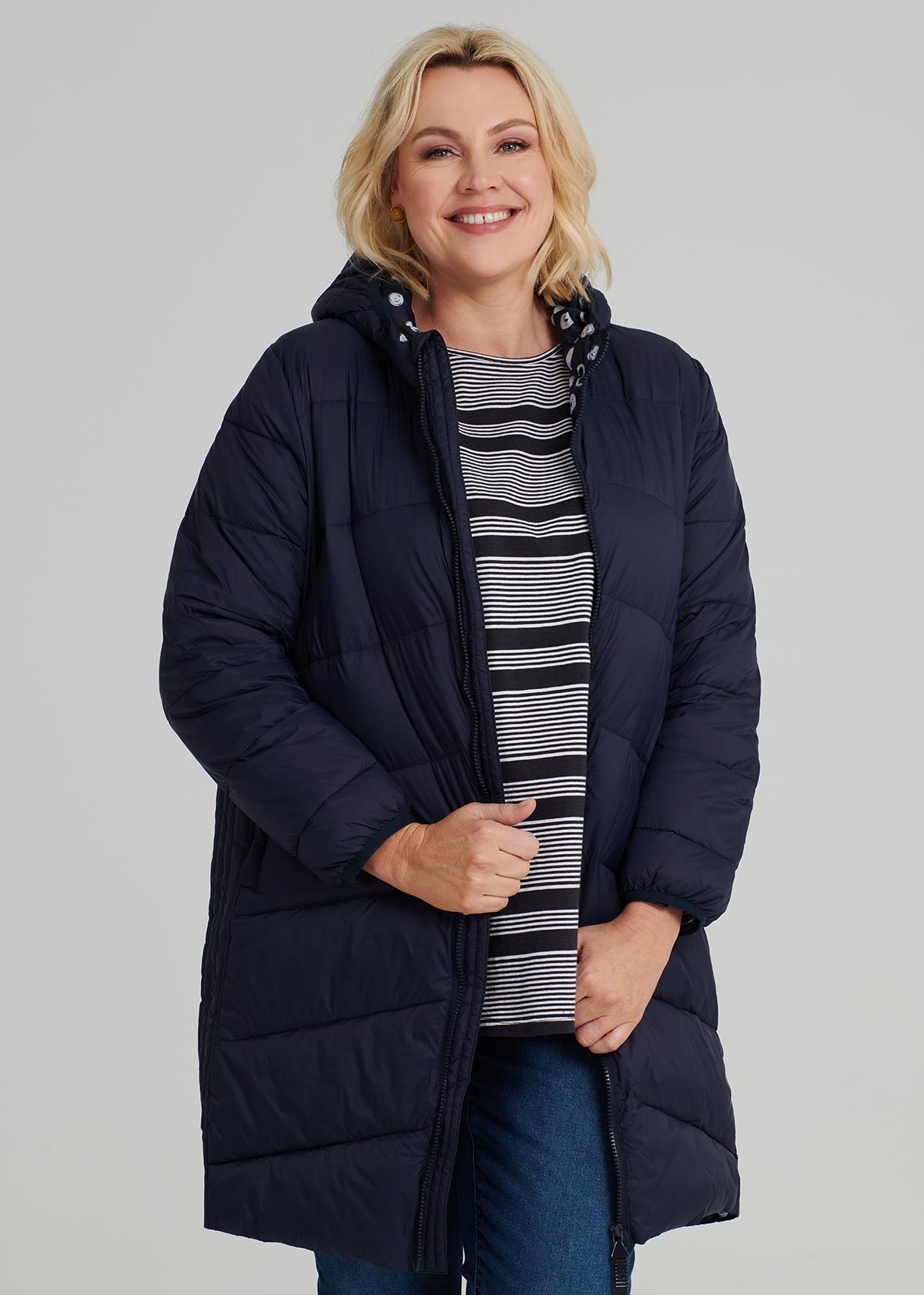 Shop Plus Size The Cocoon Puffer Jacket, Blue | Taking Shape AU